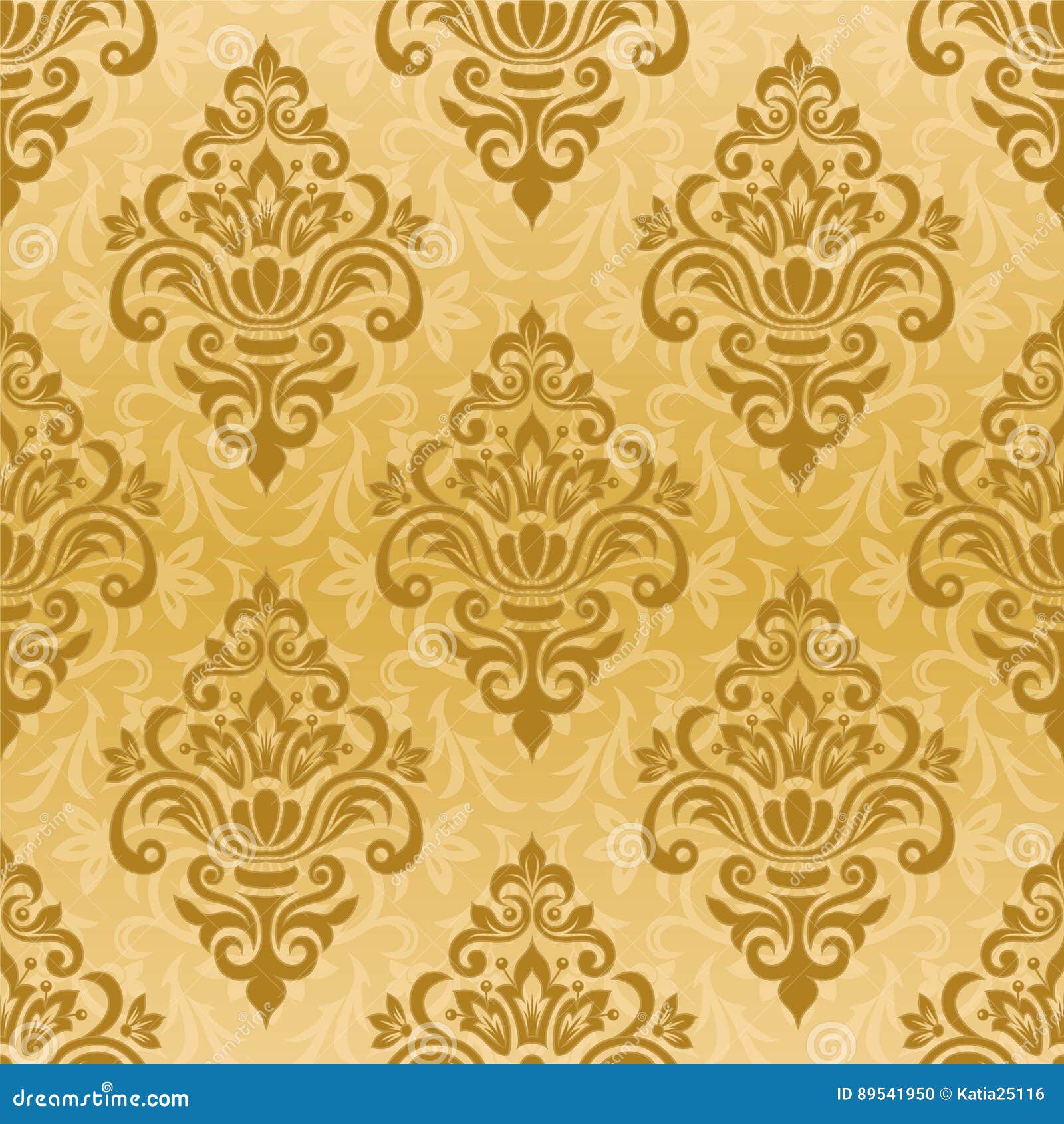 Seamless Damask Pattern for Background or Wallpaper Design Stock Vector ...