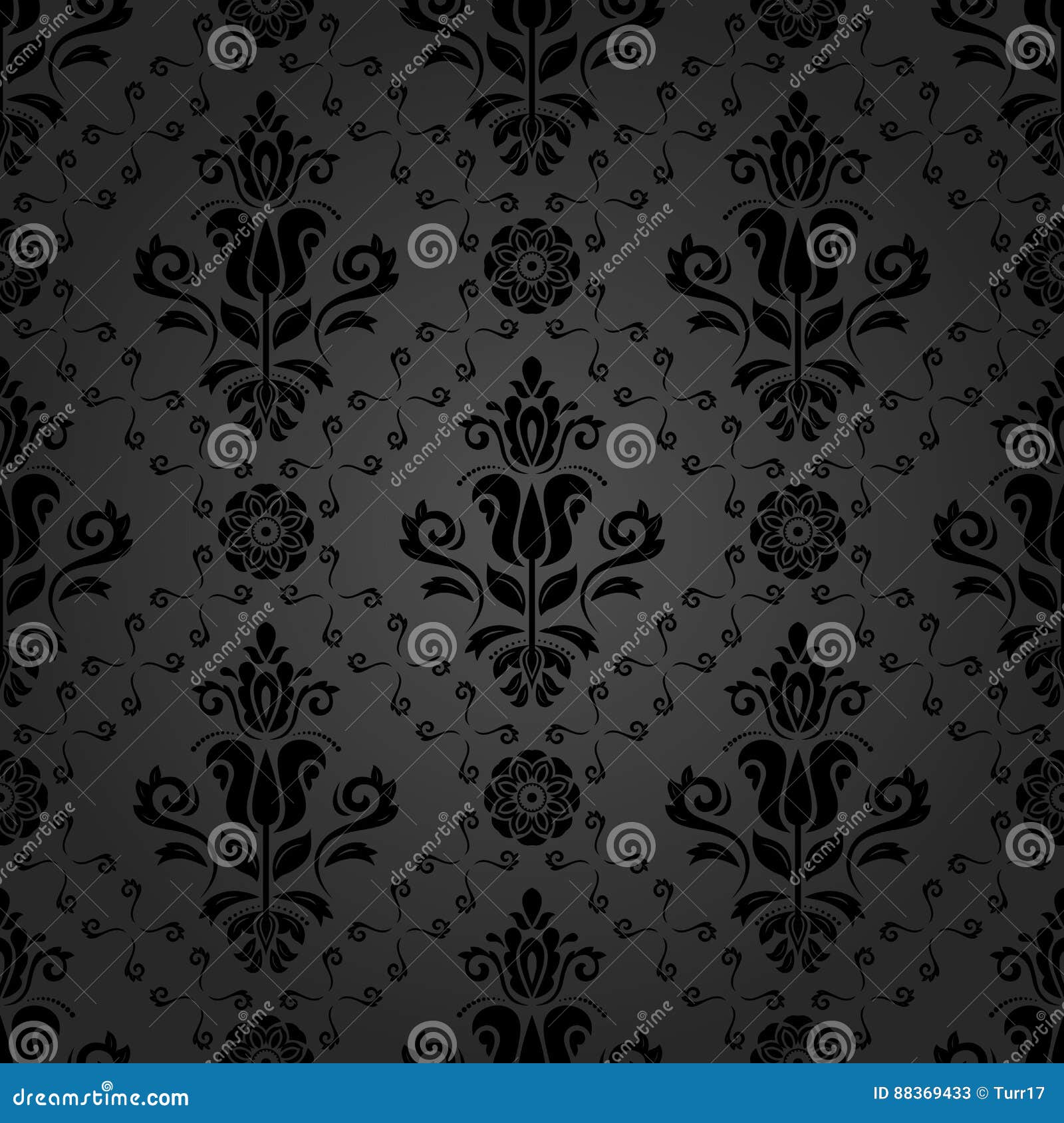 Seamless Damask Pattern stock illustration. Illustration of decorative ...