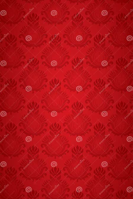 Seamless Damask Pattern Red Stock Vector - Illustration of elegant ...