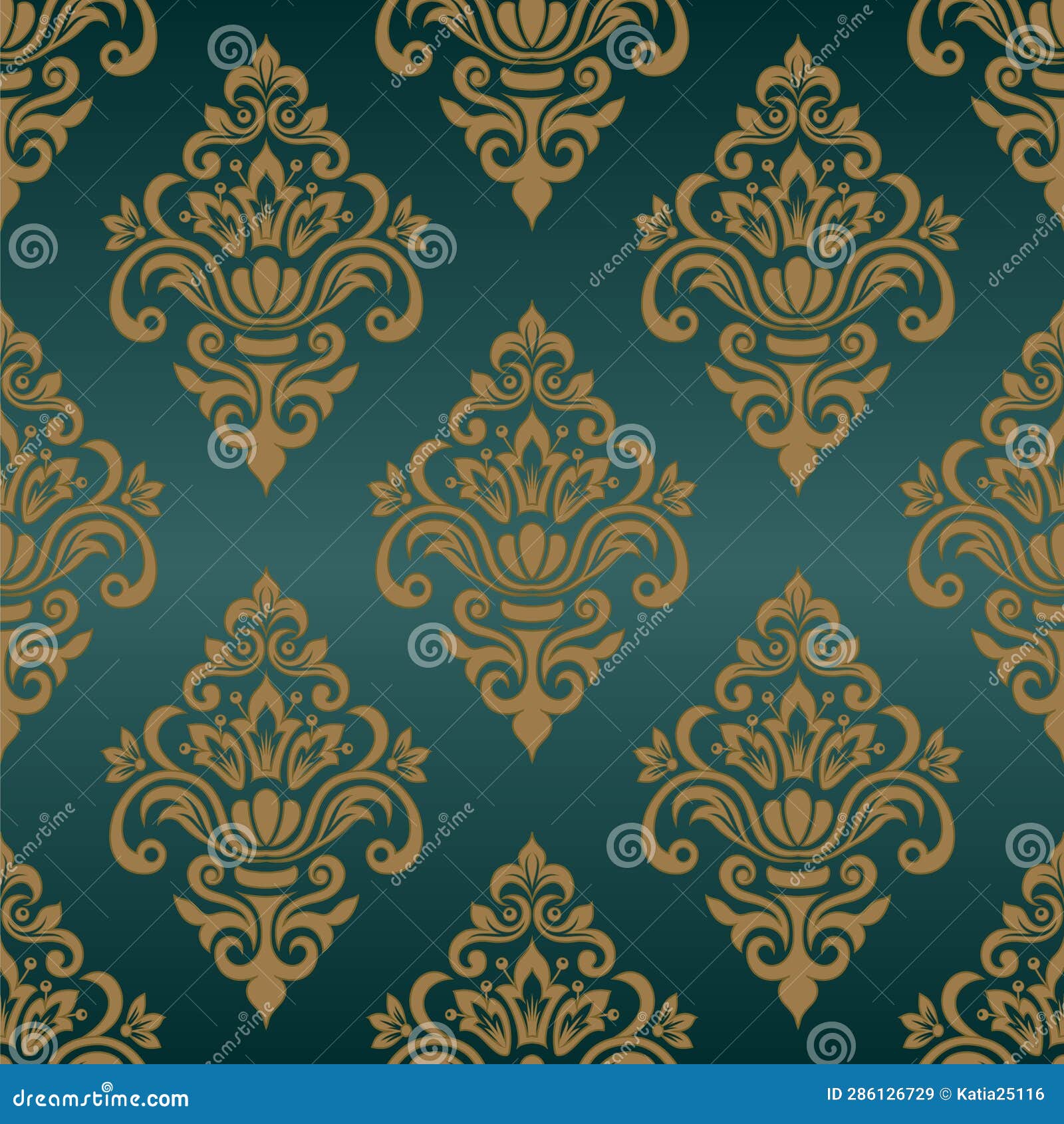 Seamless Damask Pattern. Vintage Classic Background Stock Vector ...