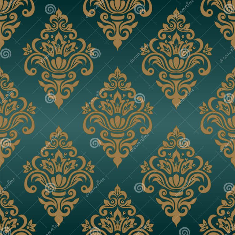 Seamless Damask Pattern. Vintage Classic Background Stock Illustration ...