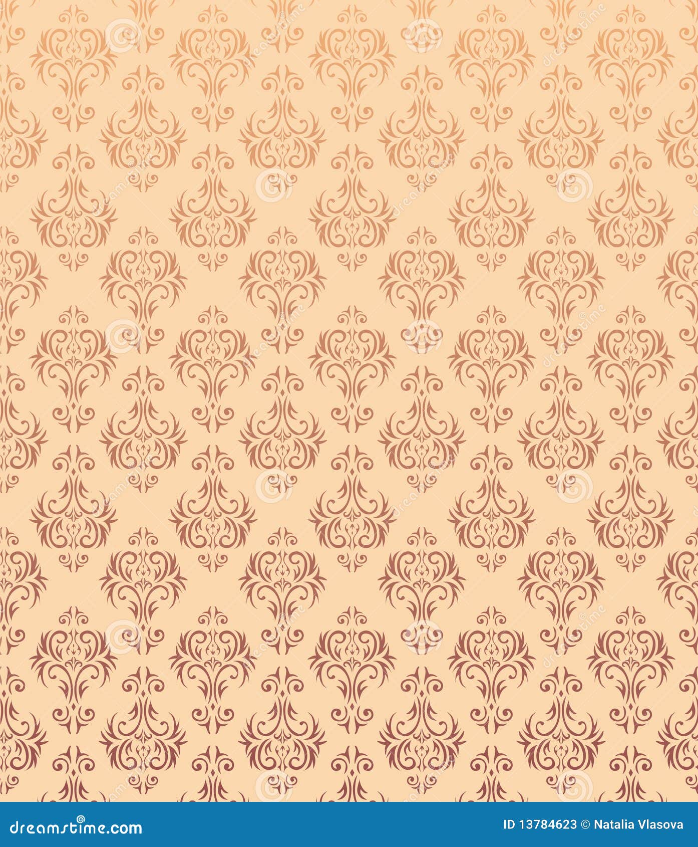 Seamless Damask wallpaper, stock vector. Illustration of backdrop ...