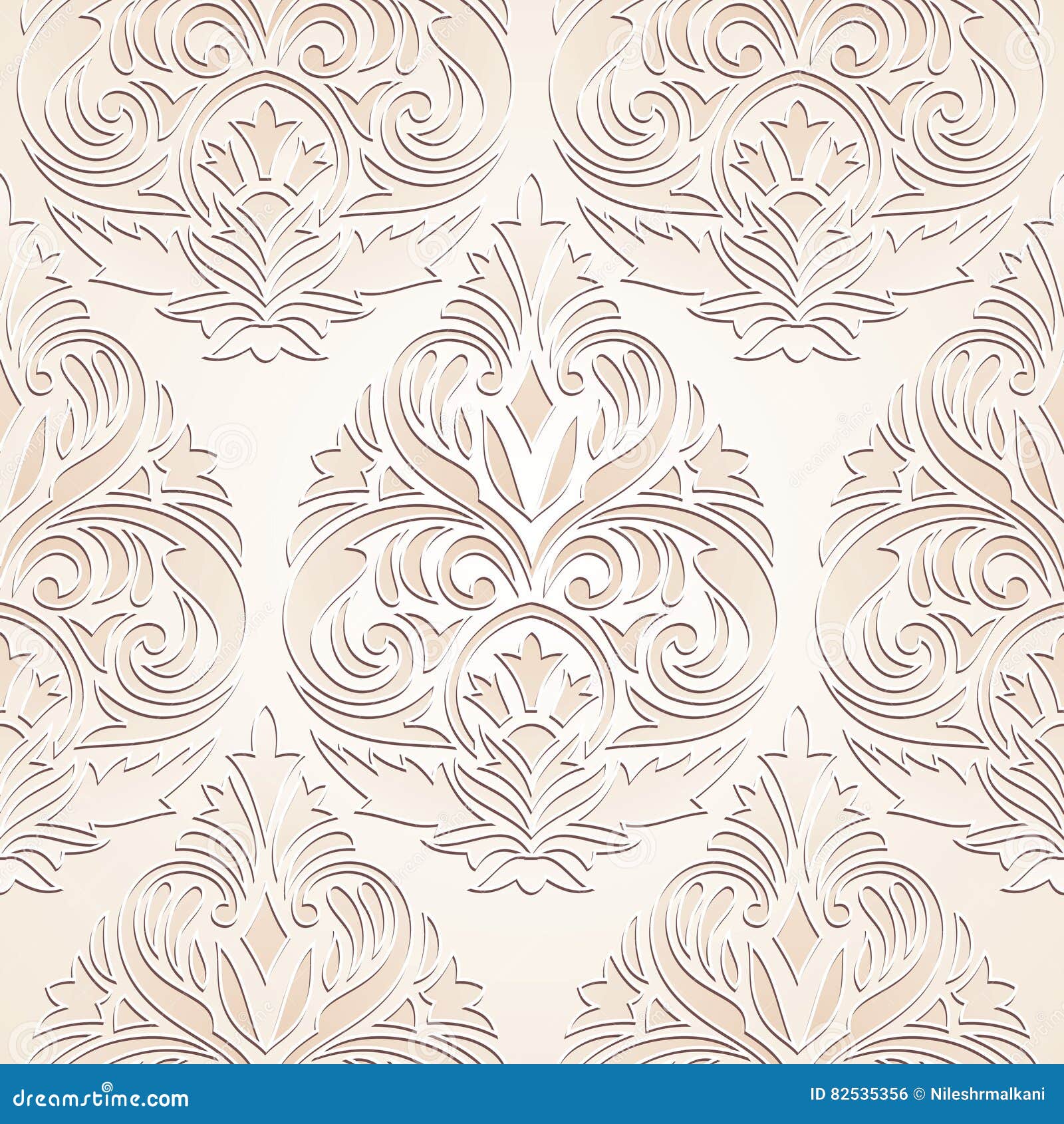 Seamless damask wallpaper stock vector. Illustration of invitation ...