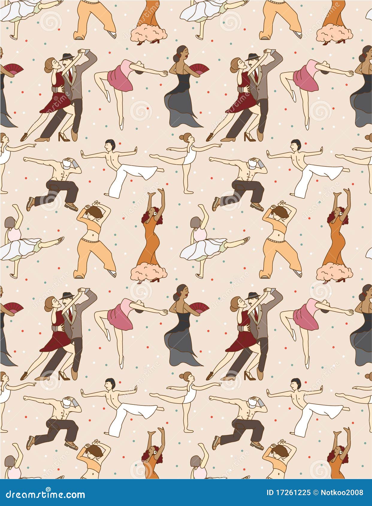 Seamless dancer pattern stock vector. Illustration of girl - 17261225