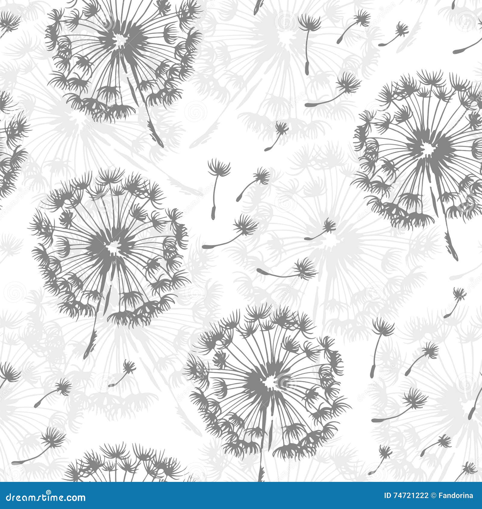 Seamless Dandelion Pattern, Seamless Background Stock Vector ...