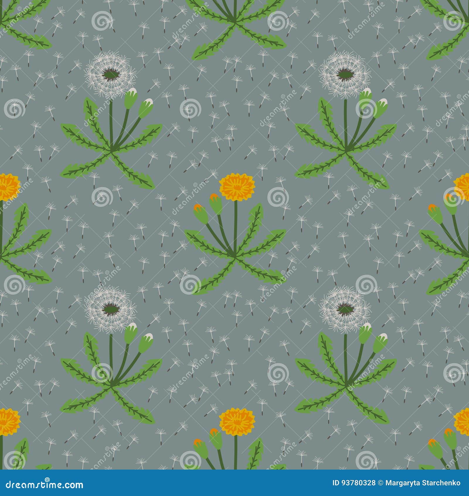 Seamless Dandelions Pattern Stock Vector - Illustration of fashionable ...
