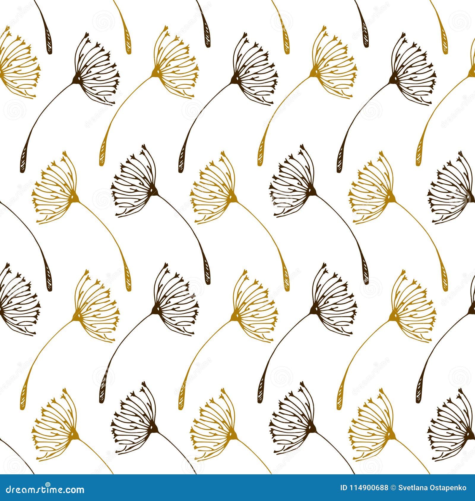 Seamless Dandelions Pattern. Stock Vector - Illustration of decoration ...