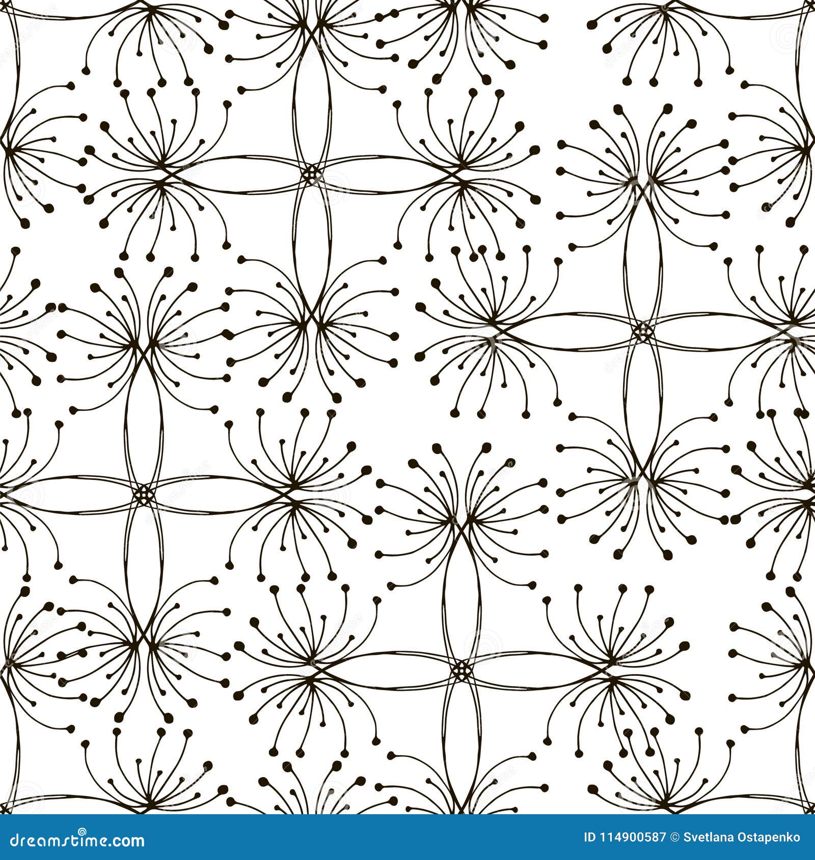 Seamless Dandelions Pattern Stock Illustration - Illustration of ...