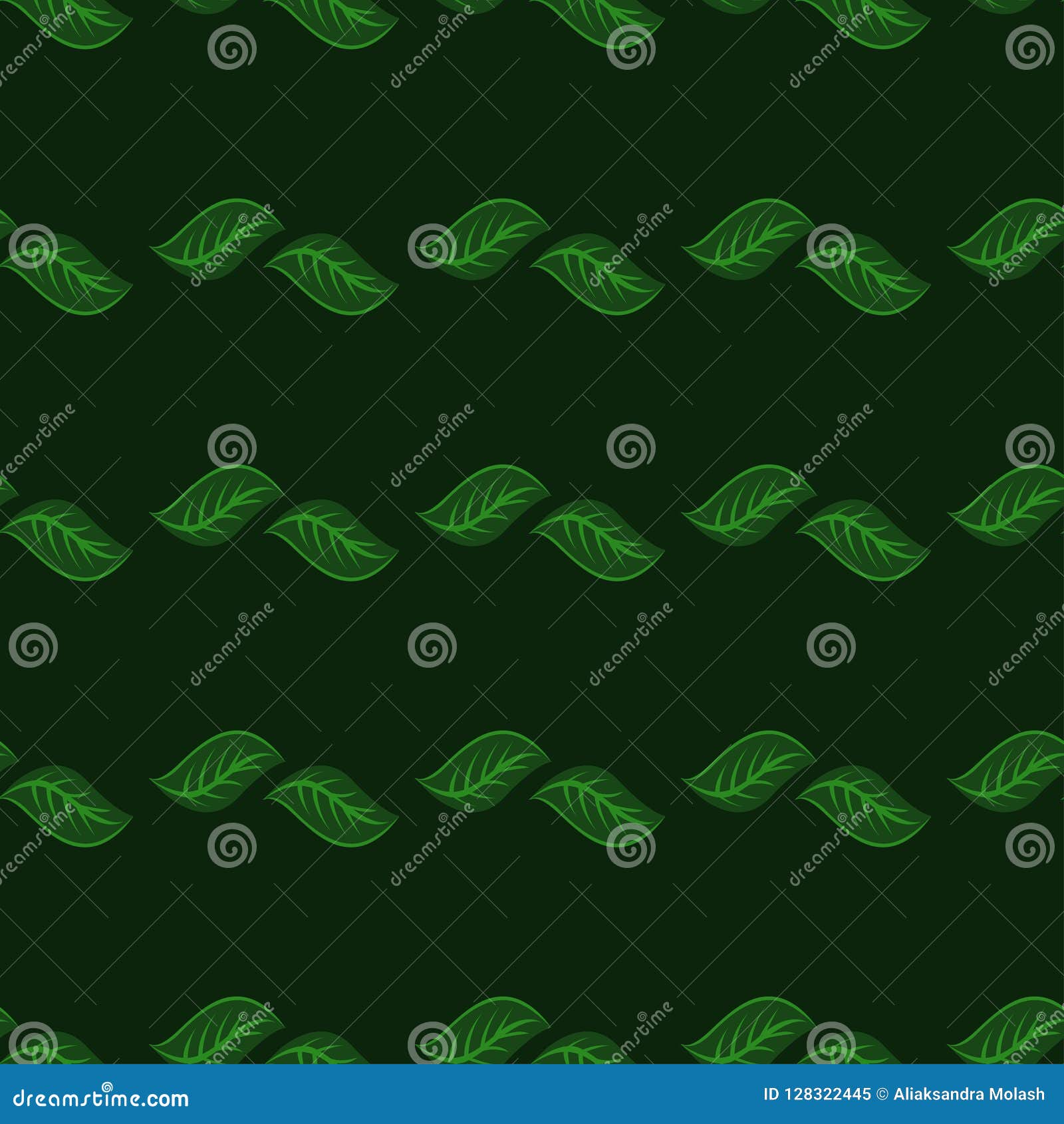 Seamless Dark Art Pattern with Green Leaves Stock Vector - Illustration ...