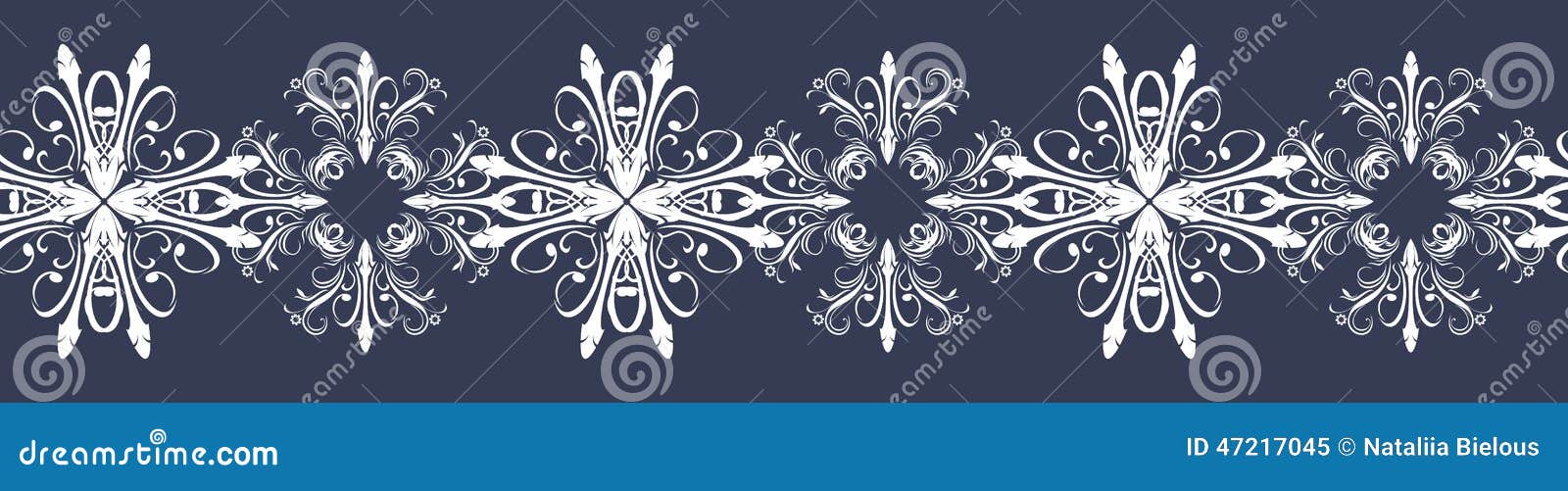 Seamless Dark Blue Border with Snowflakes Stock Vector - Illustration ...