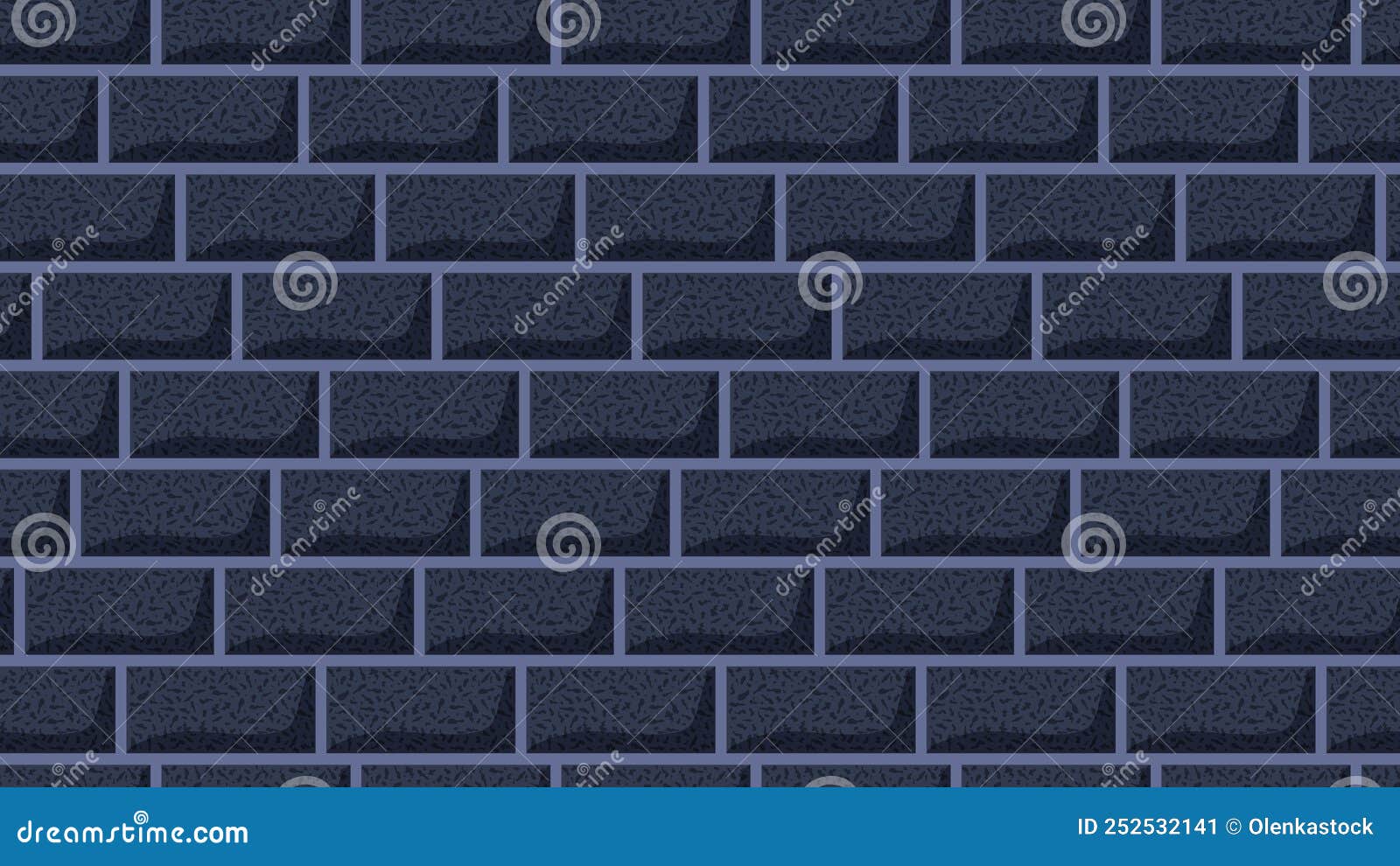 Seamless Dark Blue Brick Wall Stock Vector - Illustration of solid ...