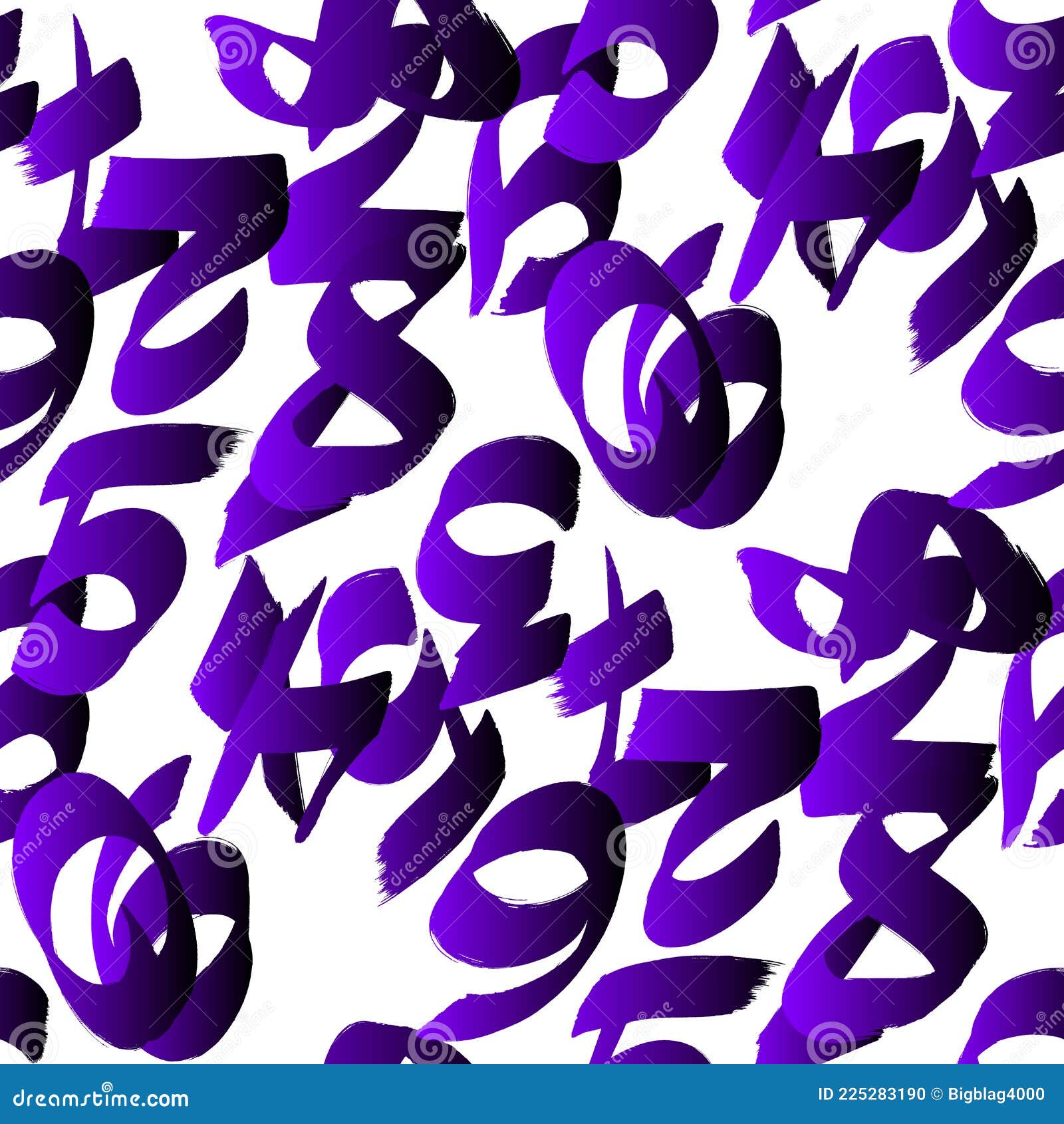 Seamless Dark Blue Numbers Pattern on White Background. Stock ...