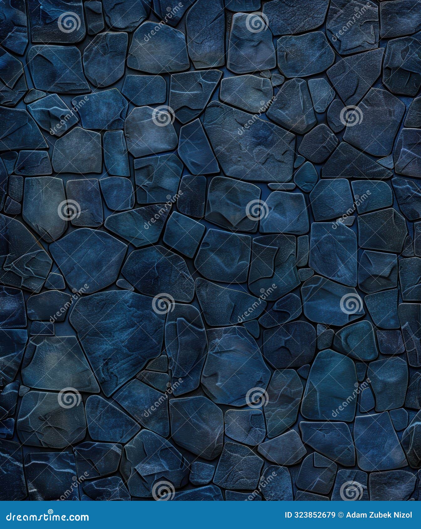 Seamless Dark Blue Stone Wall Texture Background Stock Illustration ...