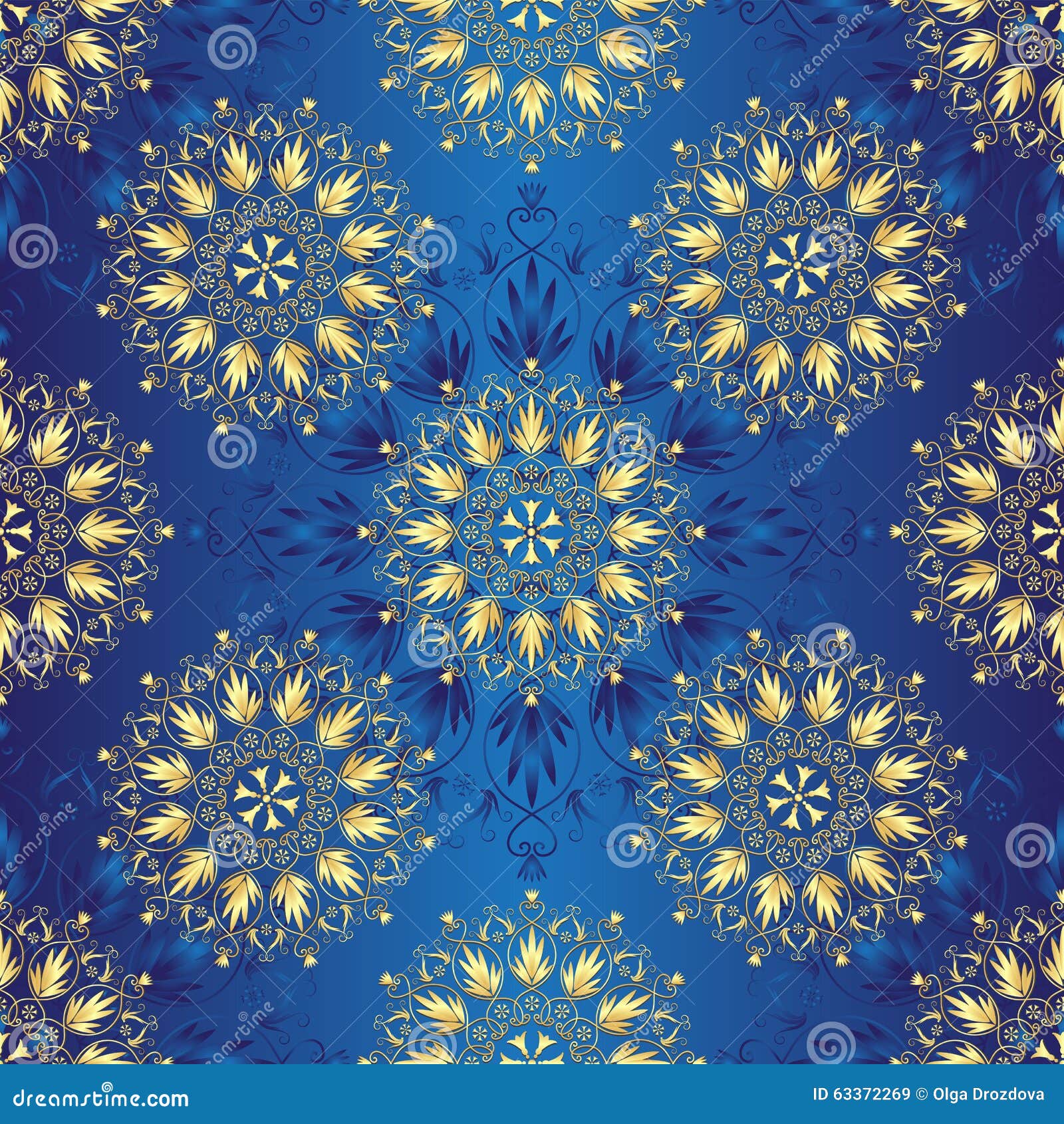 Seamless Dark Blue Vintage Pattern Stock Vector - Illustration of ...