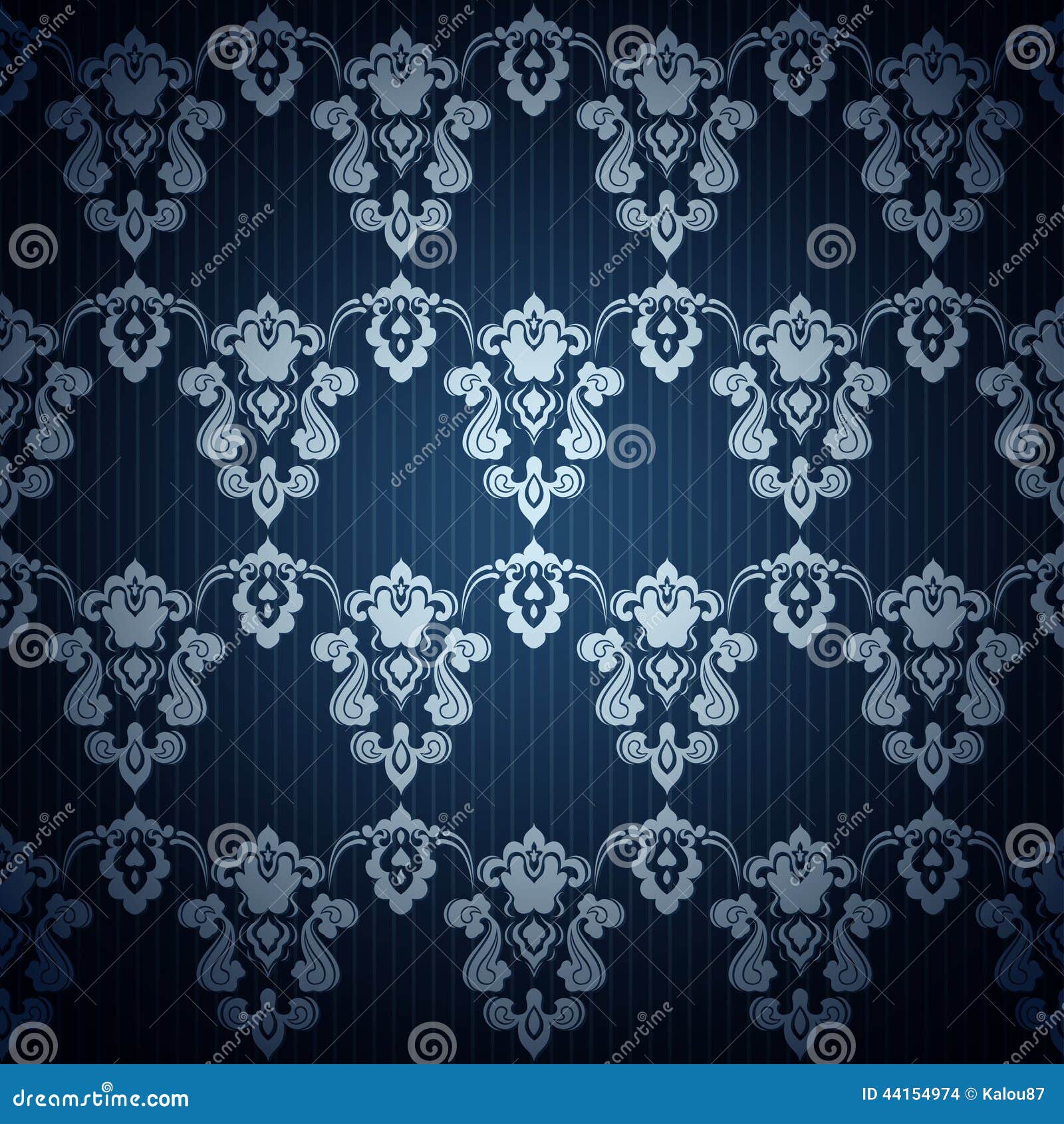 Seamless Dark Blue Wallpaper in Style Retro. Stock Vector ...