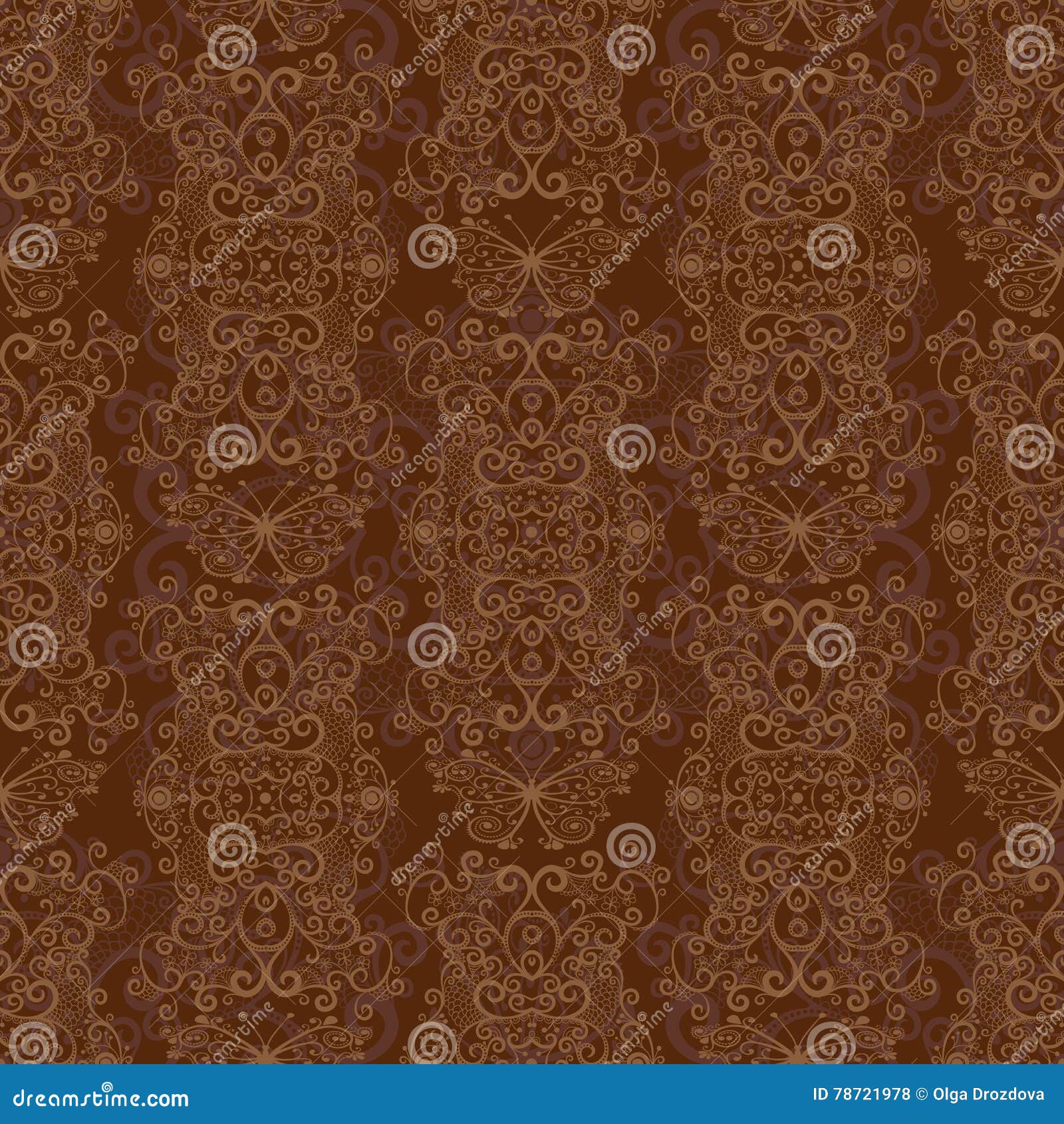 Seamless Dark Brown Pattern Stock Vector - Illustration of fashion ...