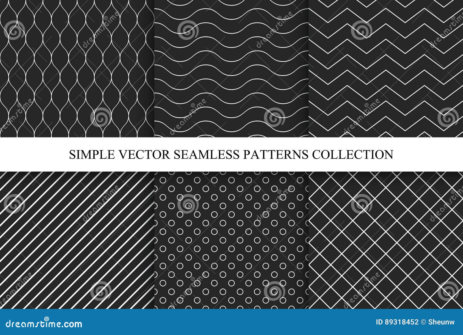 Seamless Dark Geometric Minimalistic Patterns. Stock Vector ...