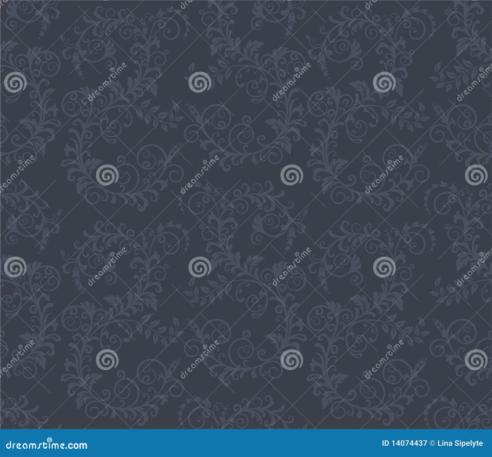Seamless Dark Grey Floral Pattern Stock Vector - Illustration of colour ...
