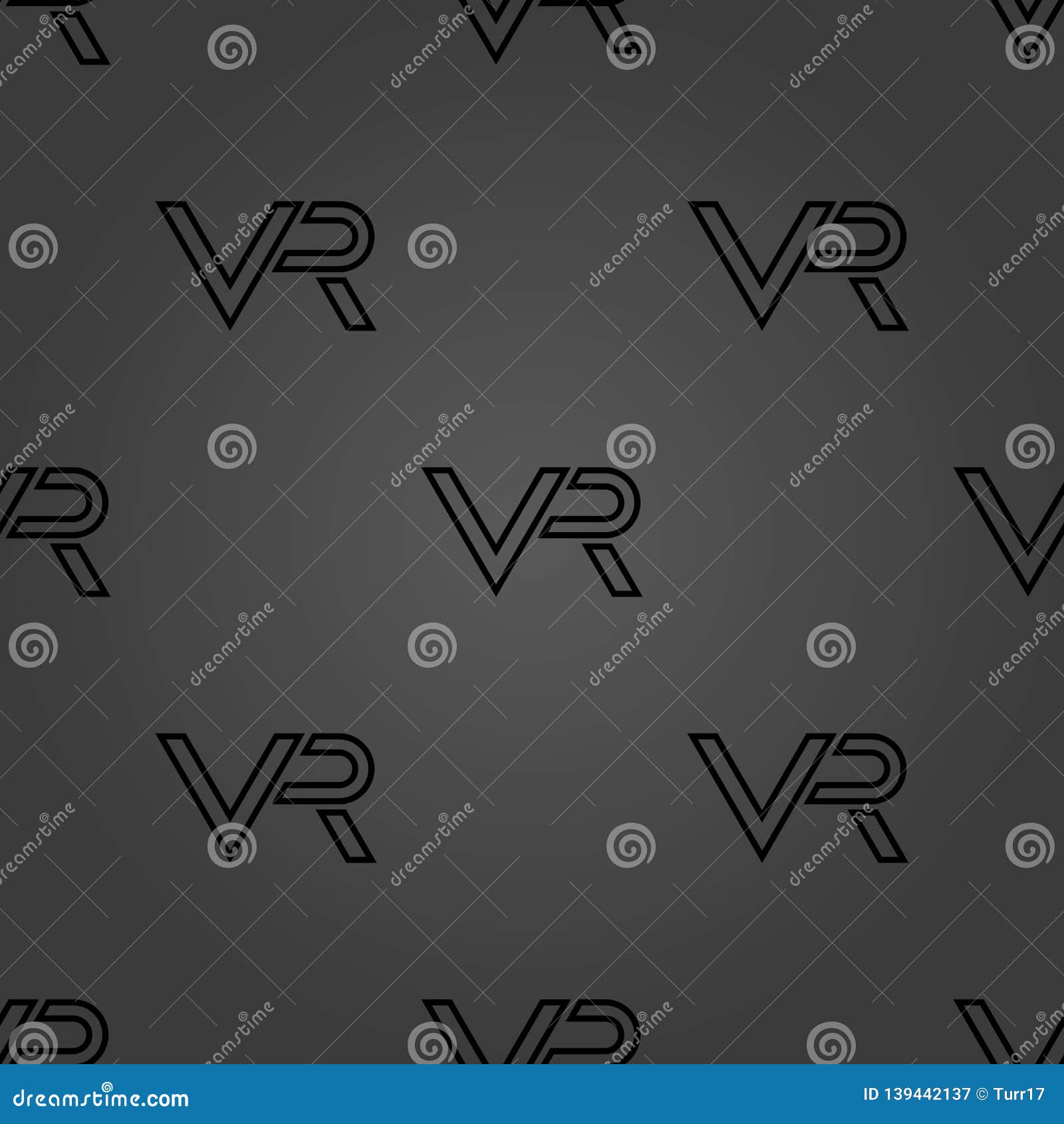 Seamless Pattern with VR Logos Stock Illustration - Illustration of ...