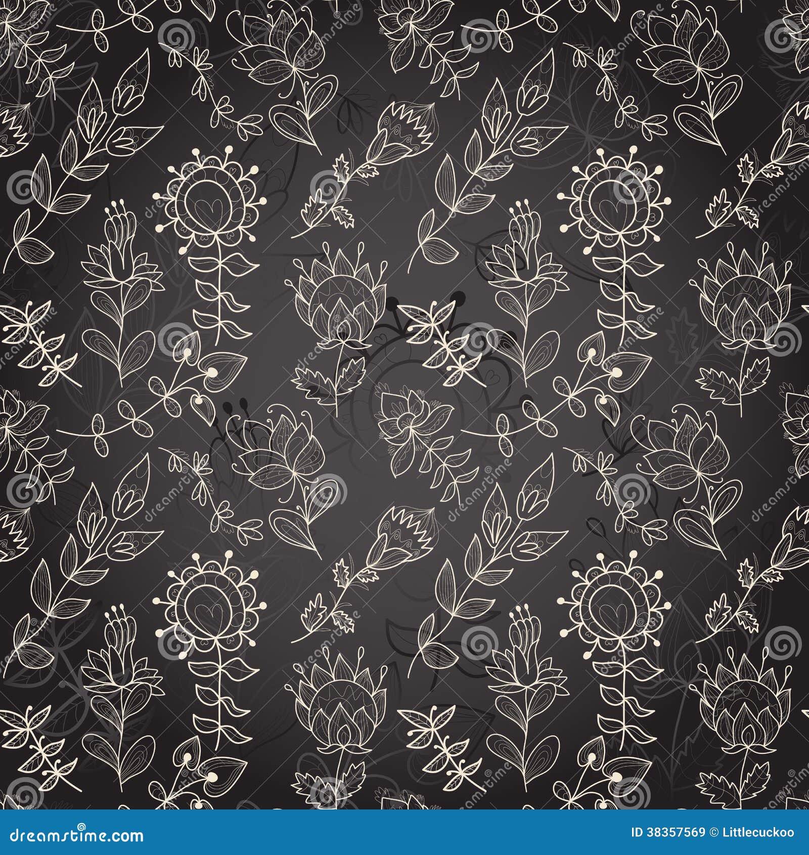 Seamless Dark Texture with Flower Stock Vector - Illustration of ...