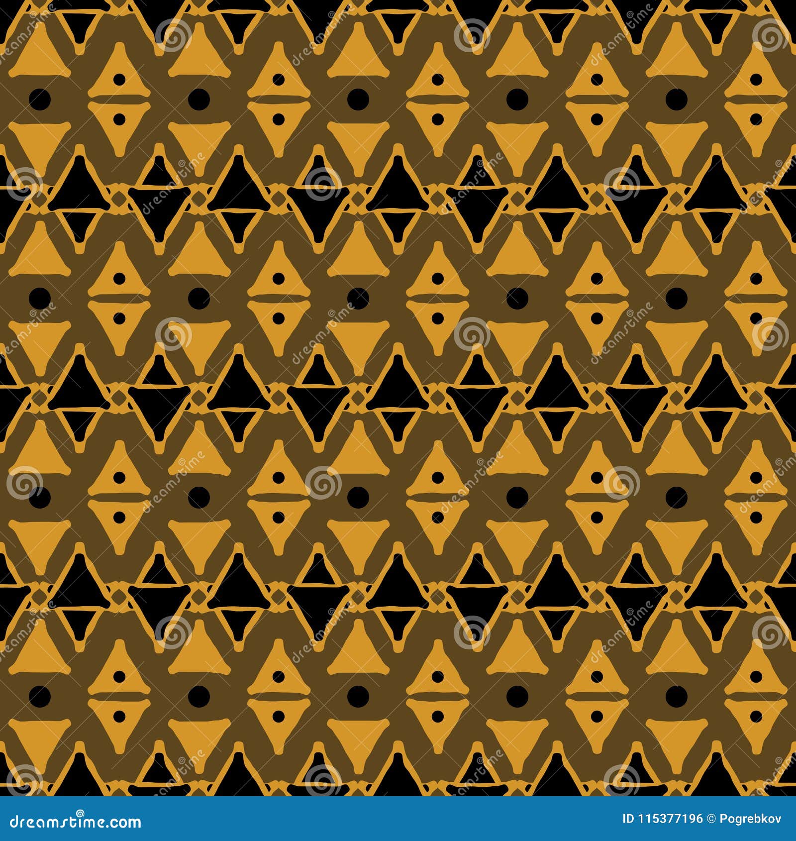 Seamless Dark Tribal Pattern of Triangular Geometric Elements an Stock ...