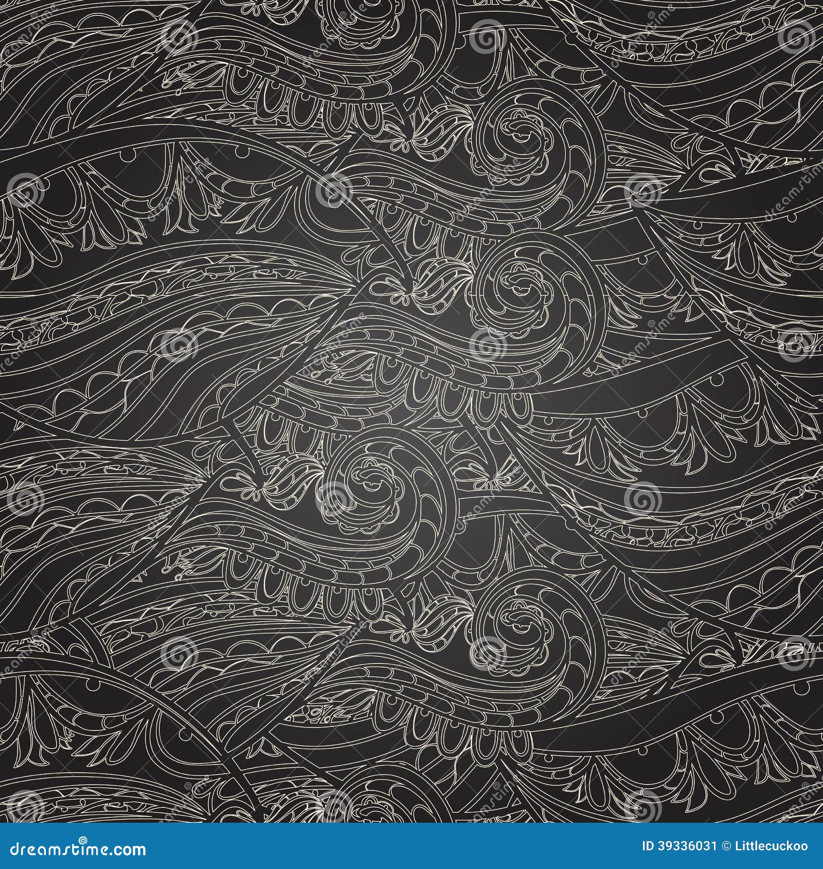 Seamless Dark Wave Hand-drawn Pattern Stock Vector - Illustration of ...