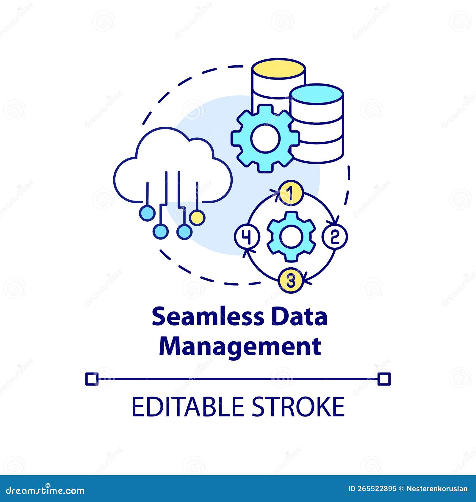 Seamless Data Management Concept Icon Stock Vector - Illustration of ...