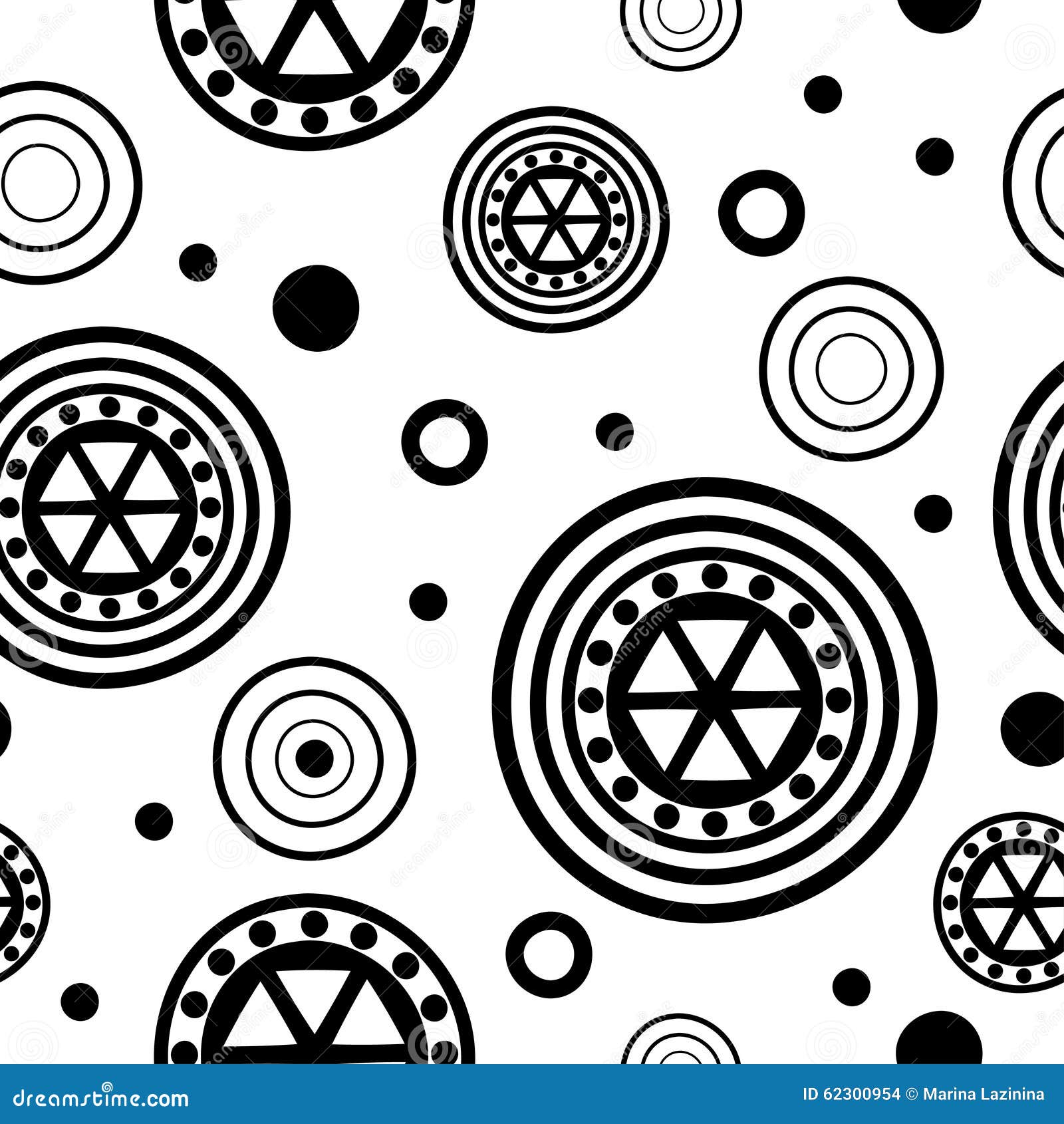 Seamless Decorative Background with Abstract Figures Stock Illustration ...