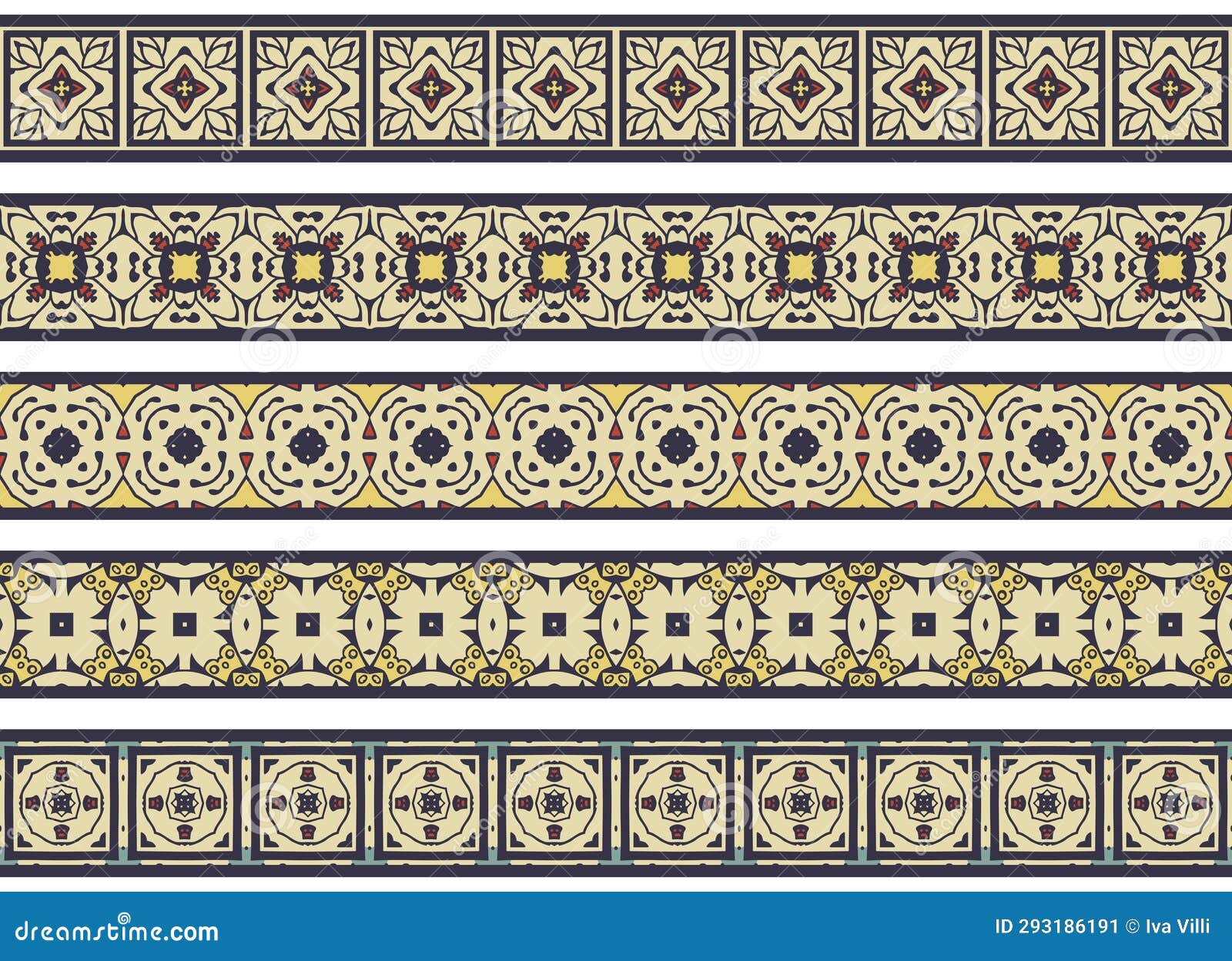 Seamless Decorative Borders Stock Vector - Illustration of abstract ...