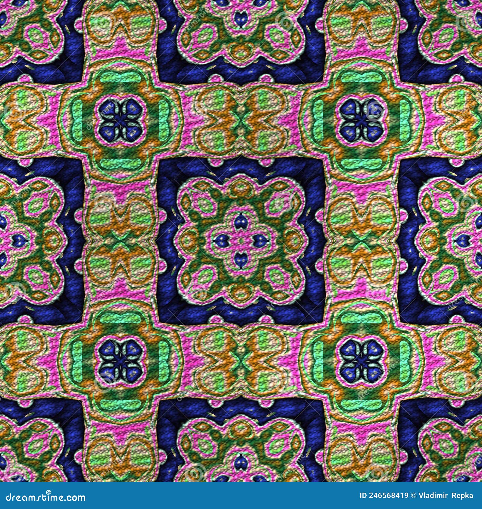 Seamless Decorative Cloth Pattern Tile Stock Illustration ...