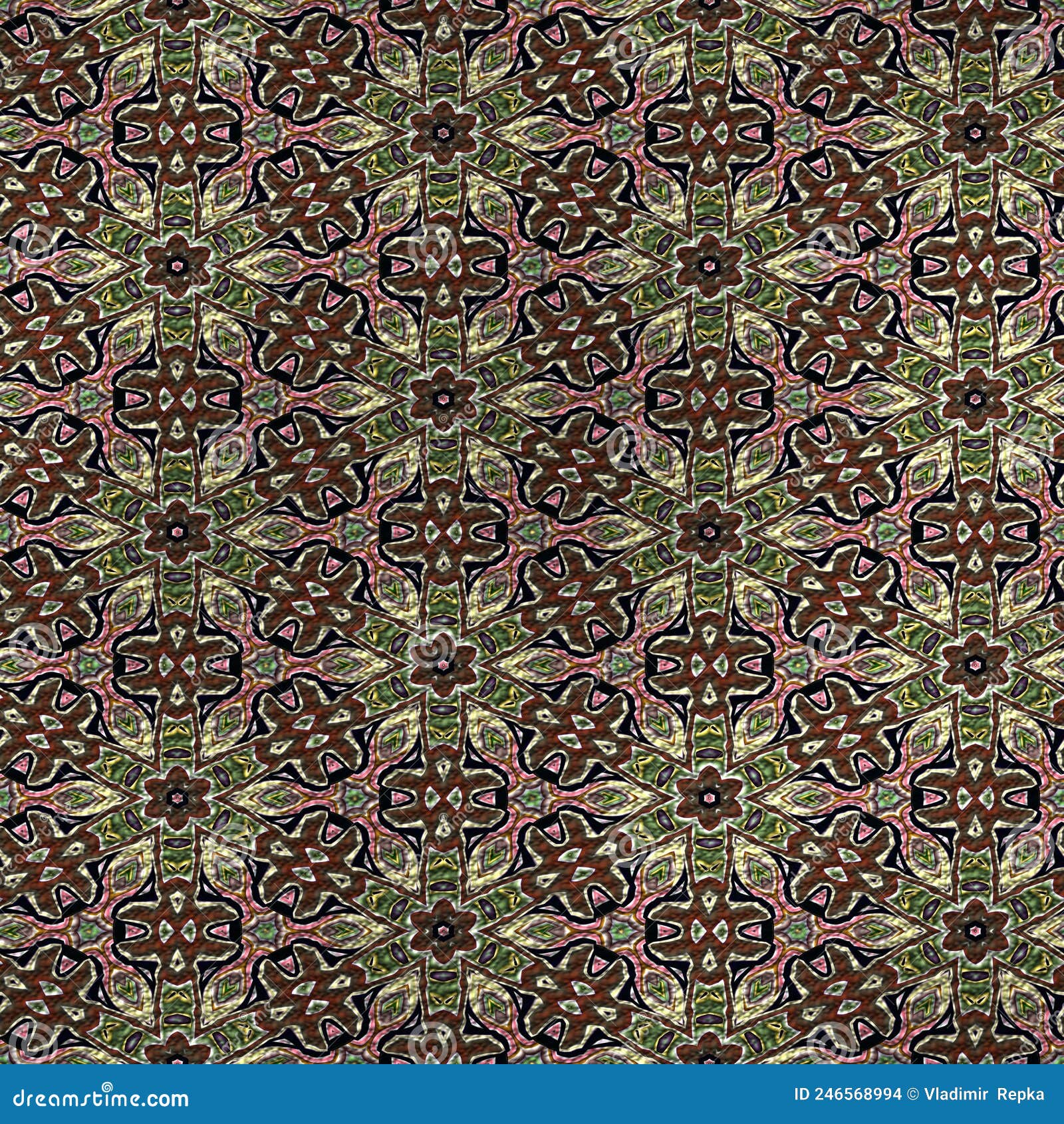 Seamless Decorative Cloth Pattern Tile Stock Illustration ...