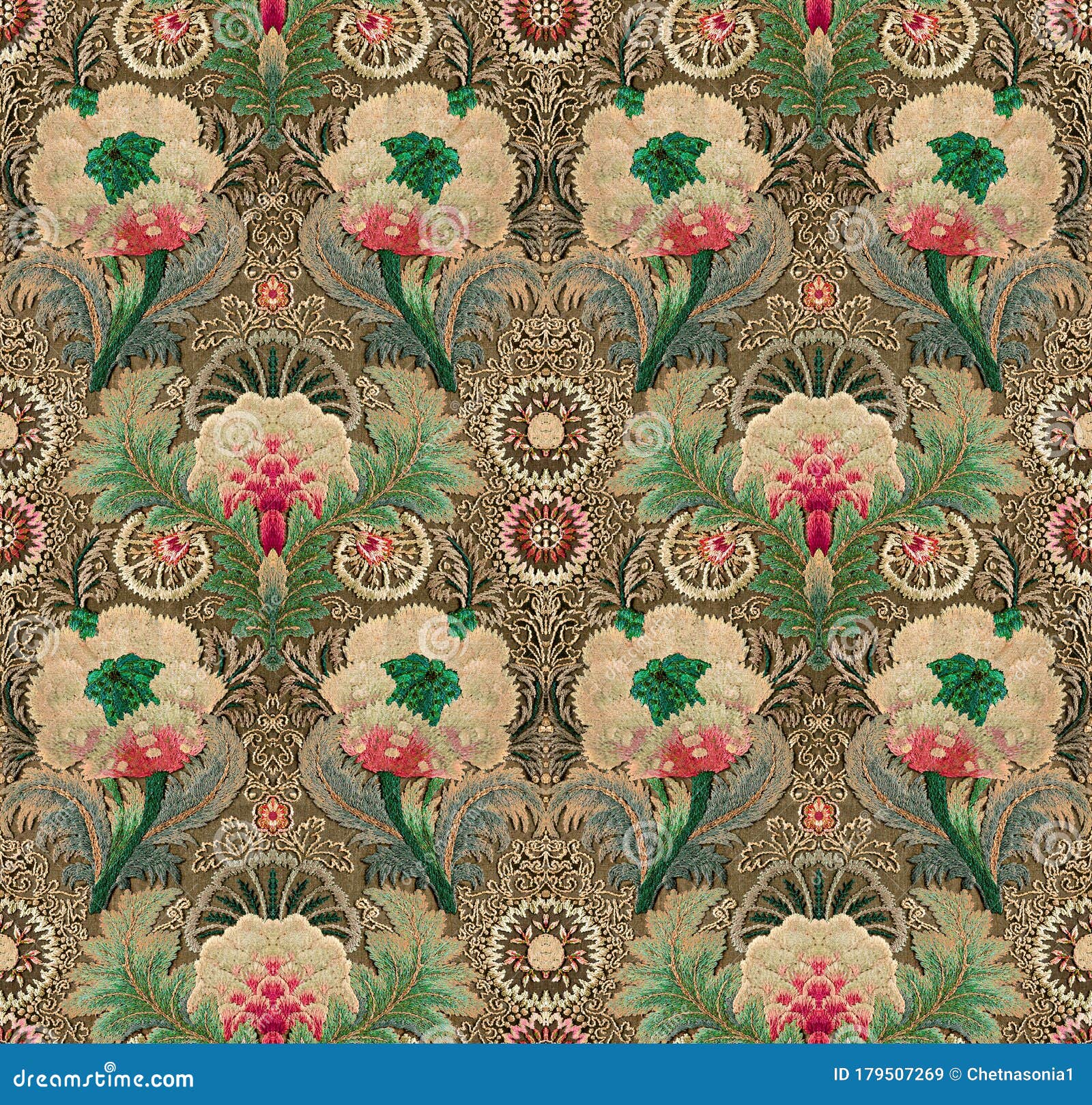 Seamless Decorative Digital Motif Design Background Stock Illustration ...