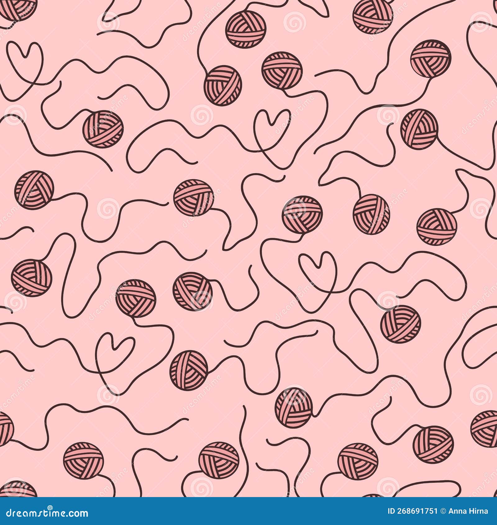 Seamless Decorative Elegant Pattern with Unwound Skeins of Thread ...