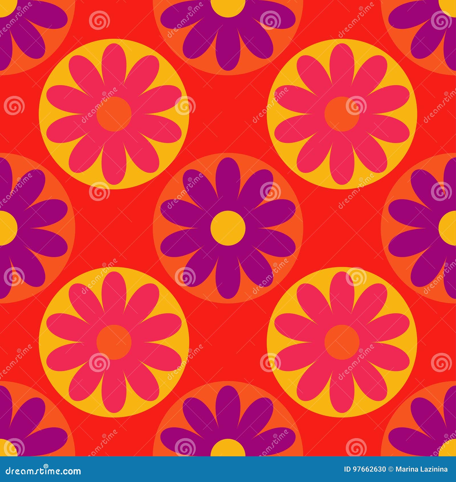 Seamless Decorative Floral Background. Retro Motif Stock Illustration ...