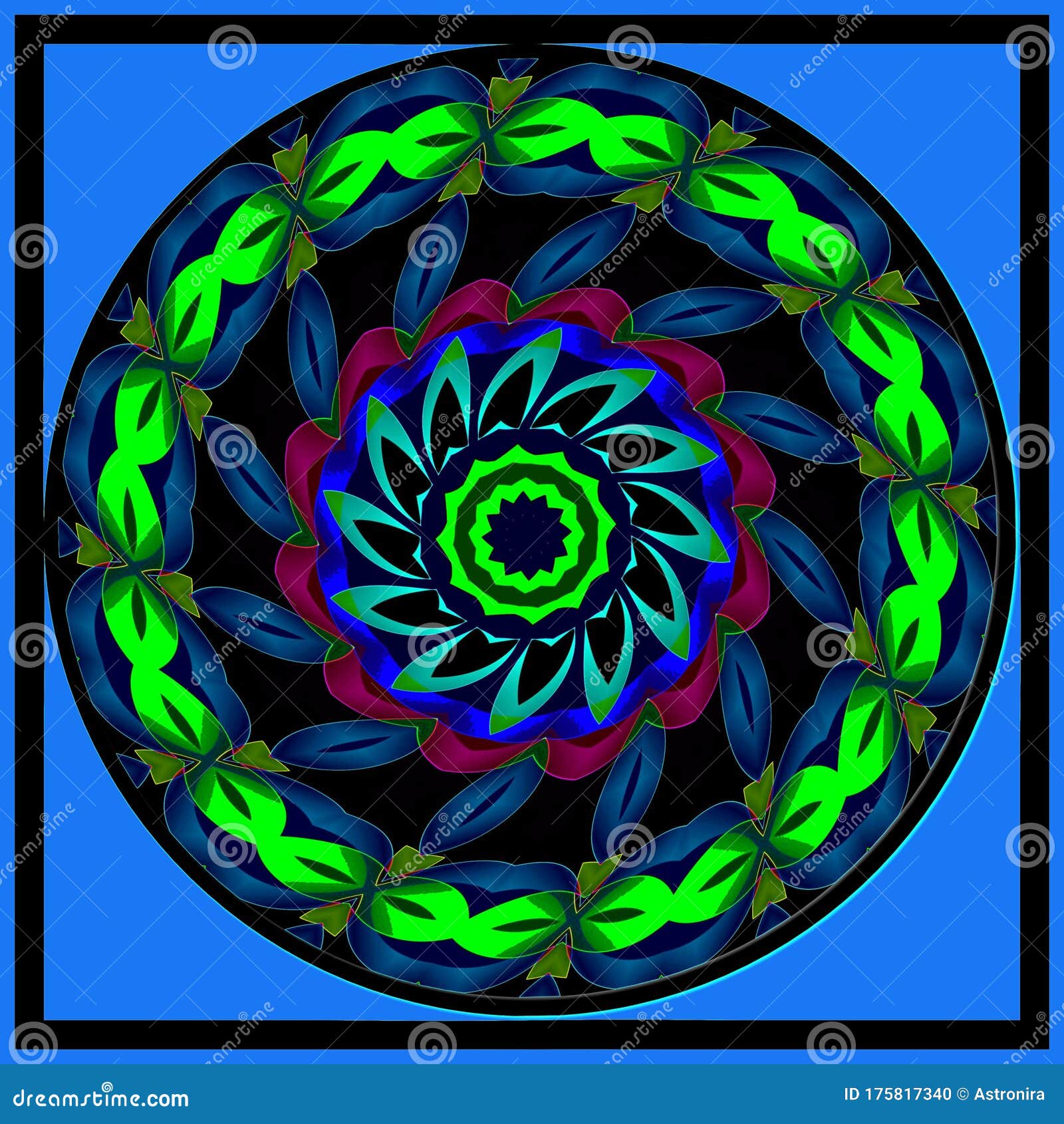 Abstract Decorative Mandala - Wheel with Illusion of Rotation Stock ...