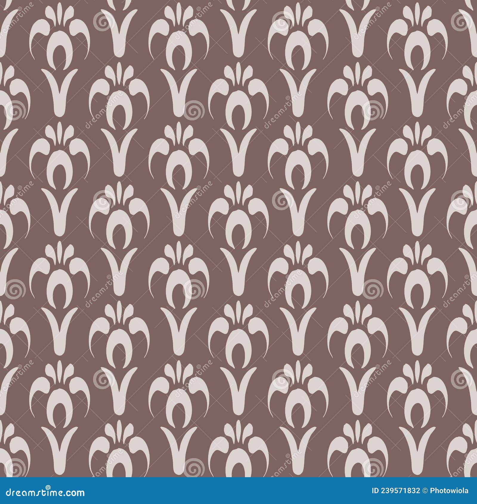 Seamless Decorative Pattern on a Brown Background. Design for Printing ...