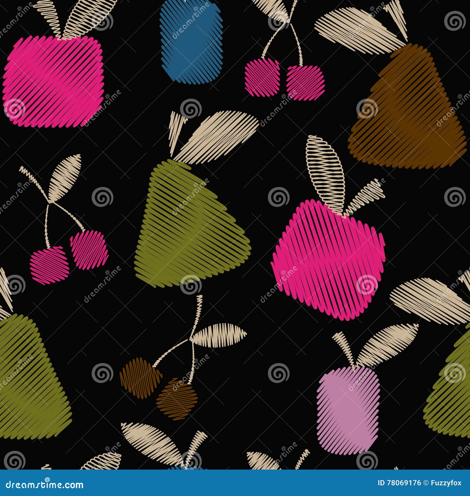 Seamless Decorative Pattern with Fruits, Bright Spring or Summer Stock ...