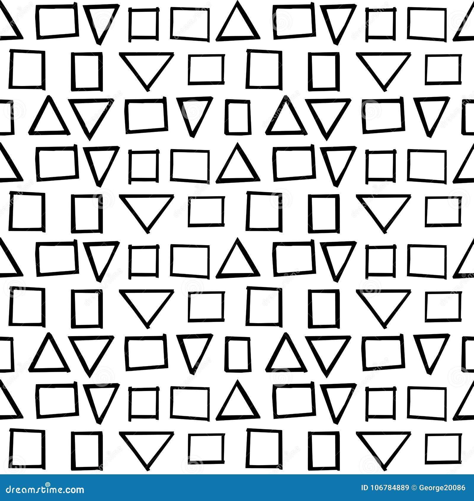 Seamless Decorative Pattern with Hand Drawn Geometry Shapes. Stock ...