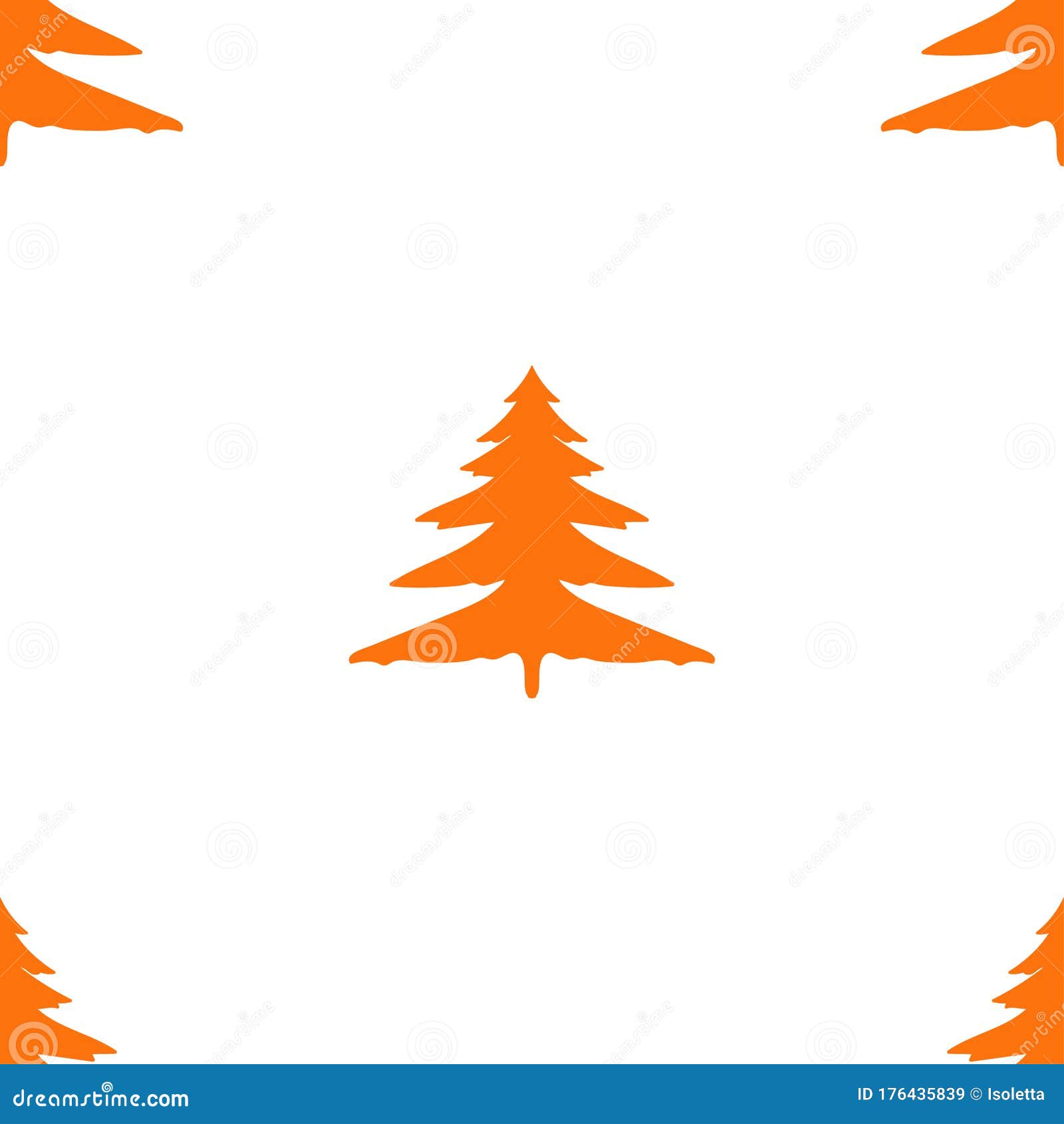Seamless Decorative Pattern of Simple Spruce Tree Elements Stock Vector ...