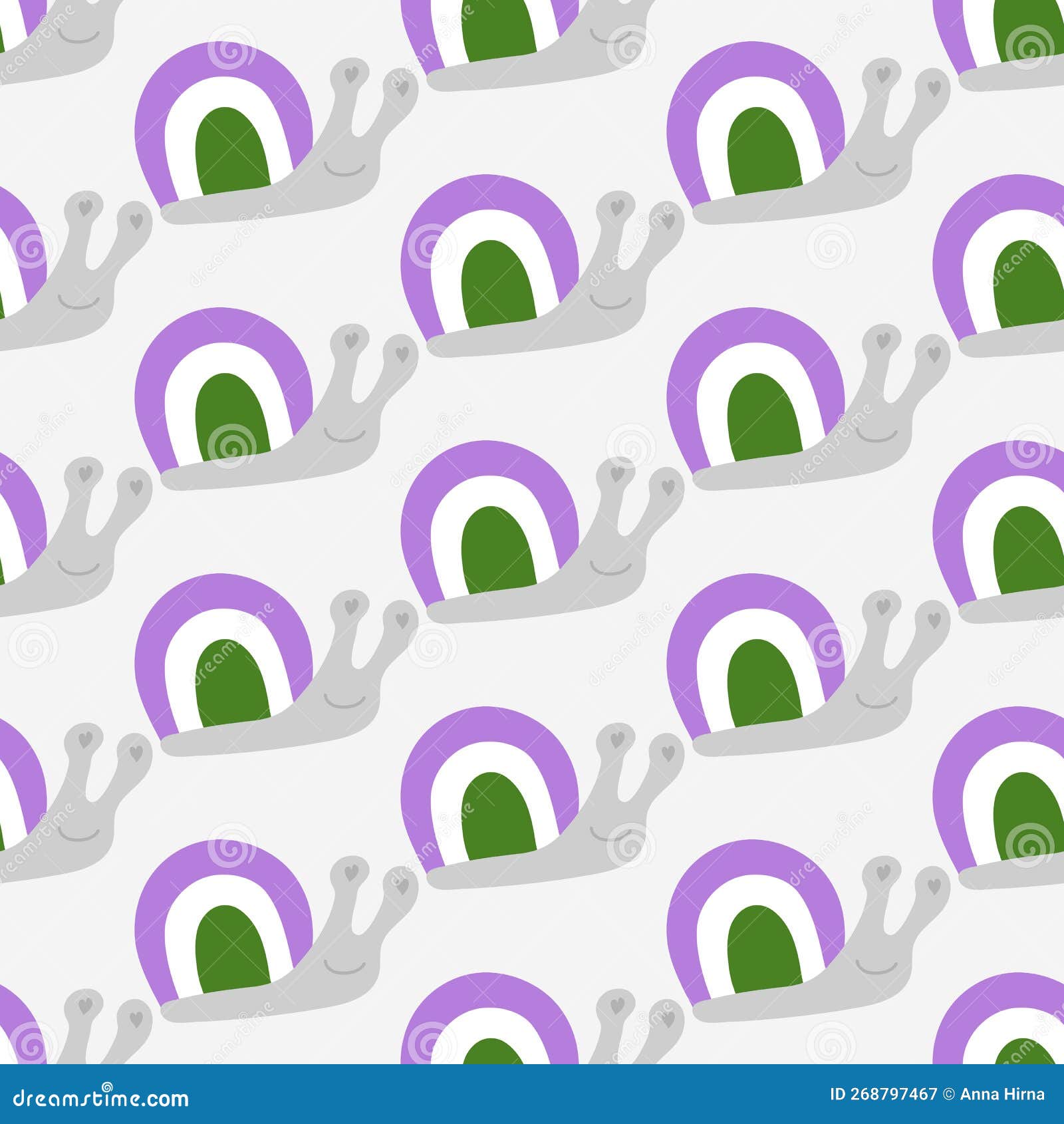 Seamless Decorative Pattern with Snails with a Shell of Colors of the ...