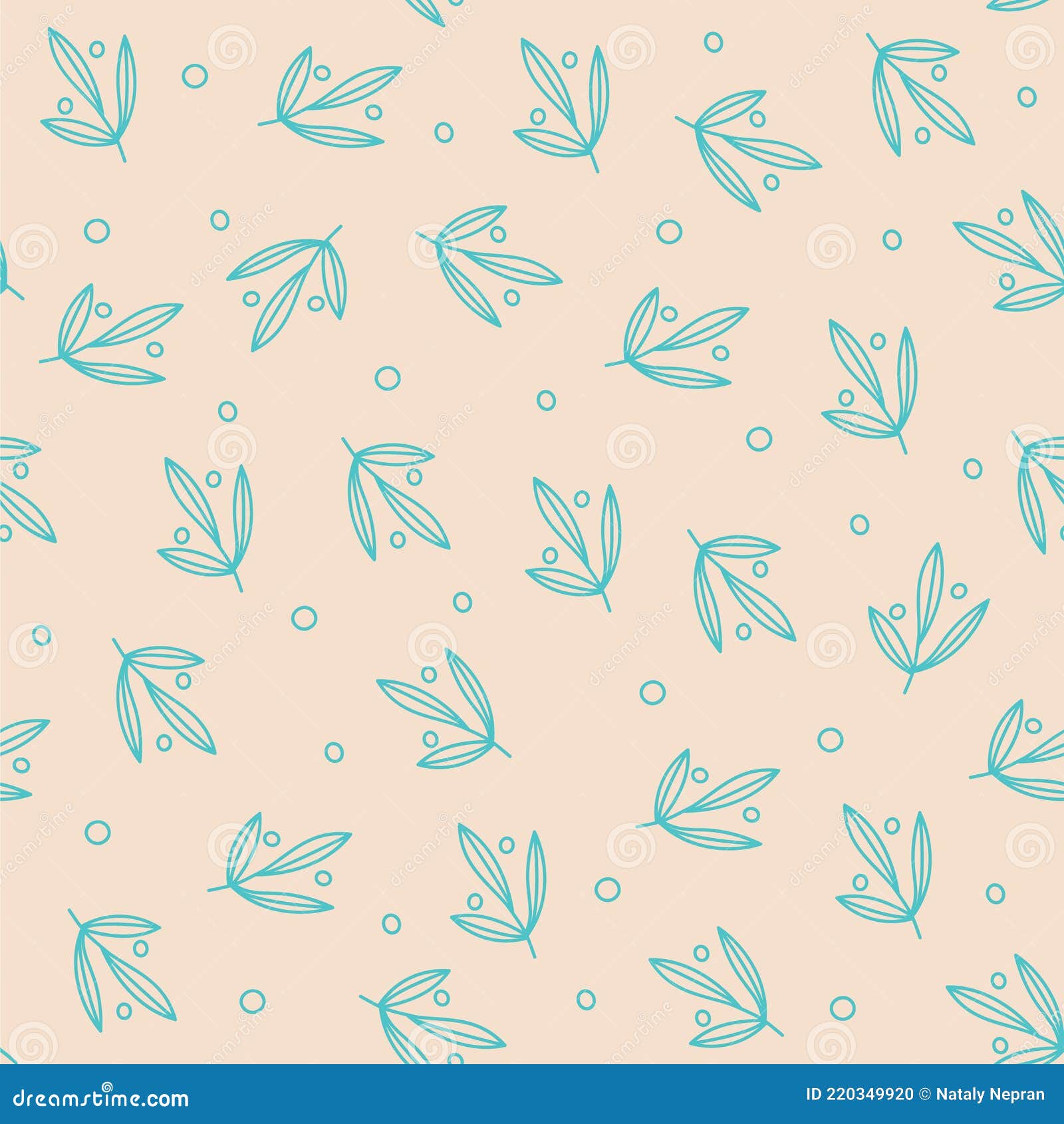 Seamless Decorative Template Texture with Green Leaves. Seamless ...