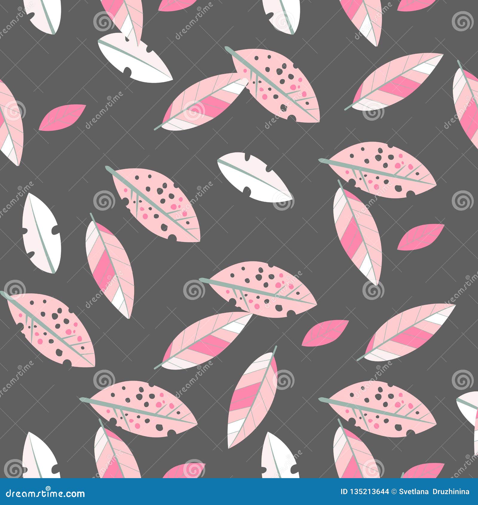 Seamless Decorative Template Texture with Leaves Stock Illustration ...