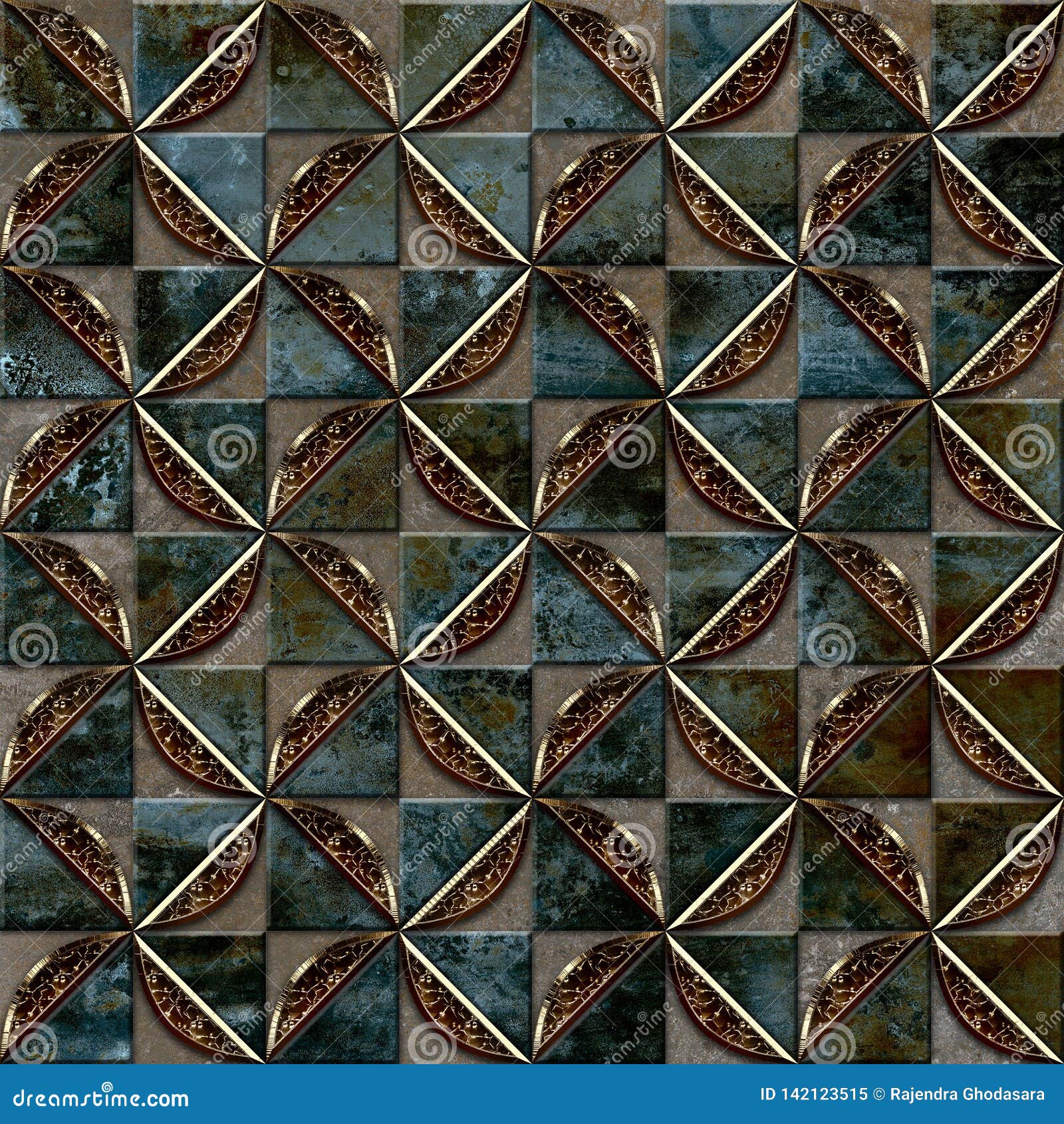 Seamless Decorative Vintage Pattern Tile Closeup Stock Image - Image of ...