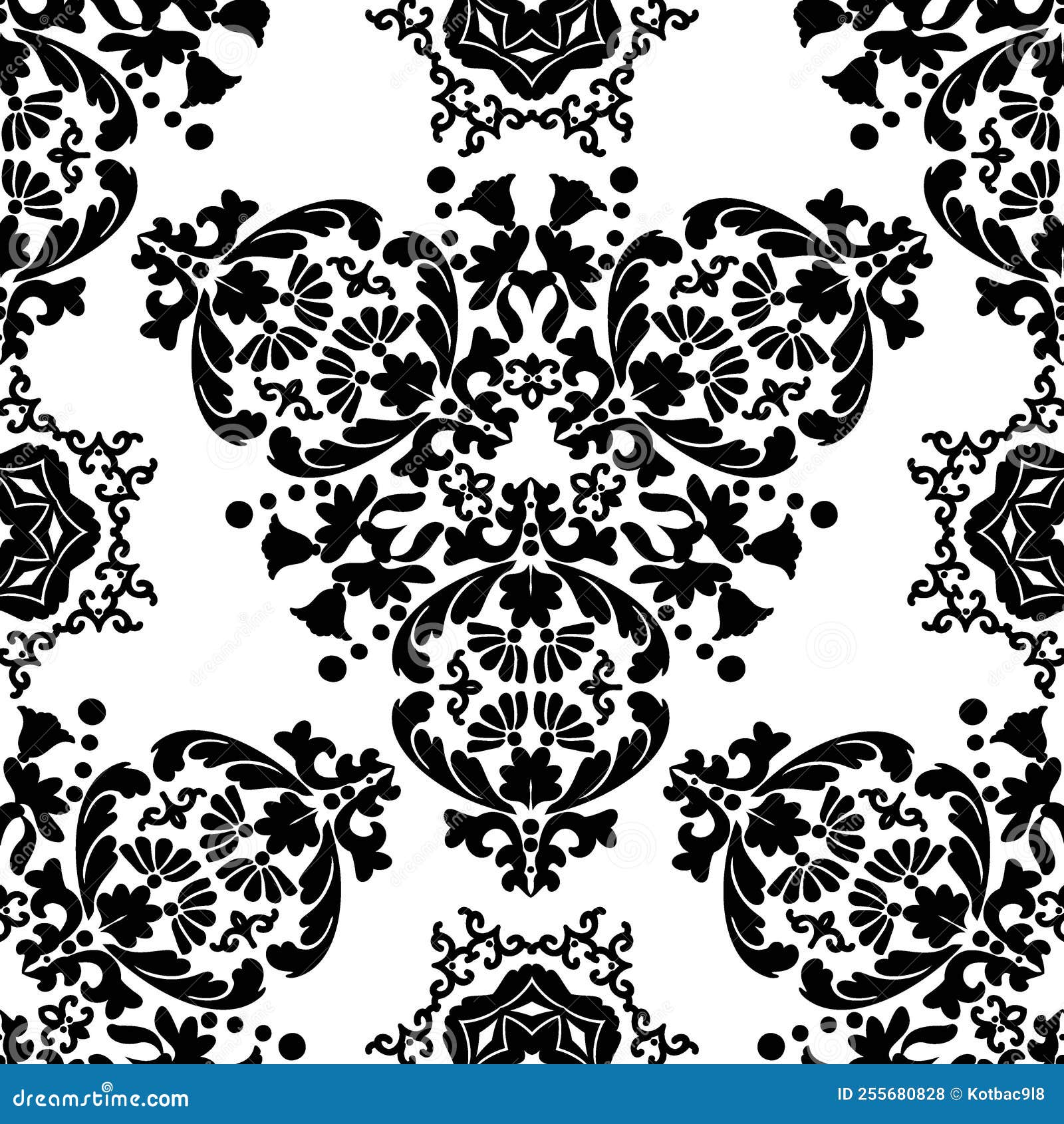 Seamless Decorative Wallpaper in Damask Style. Stock Vector ...