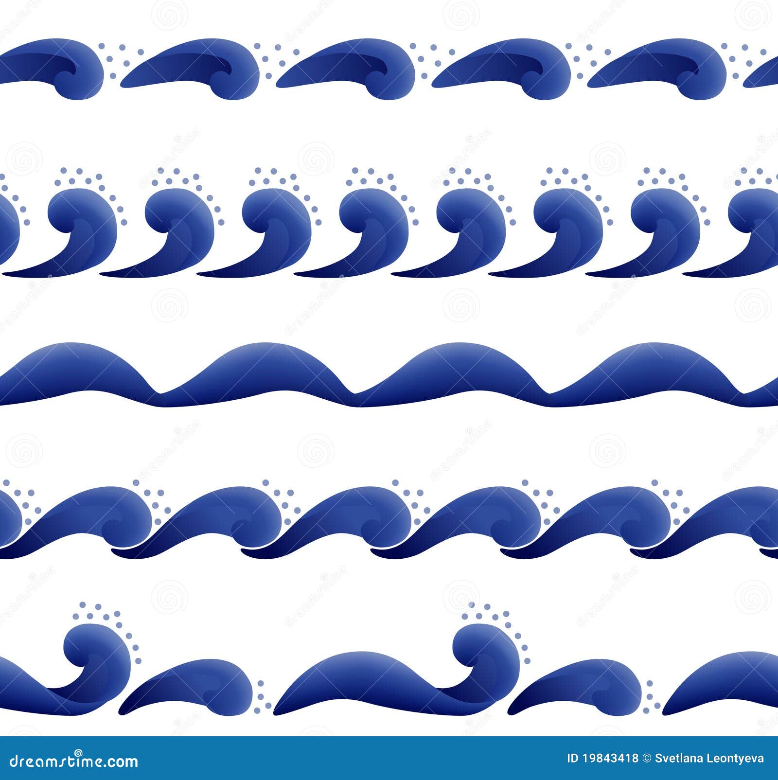 Seamless decorative waves stock vector. Illustration of wave - 19843418
