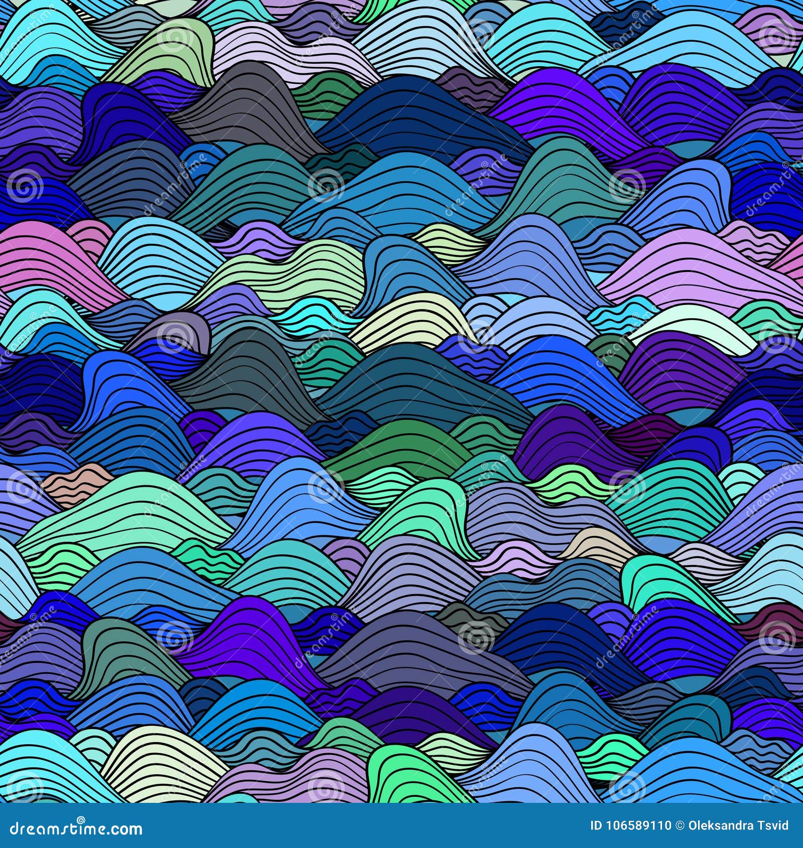 Seamless Decorative Wavy Background Stock Vector - Illustration of wave ...