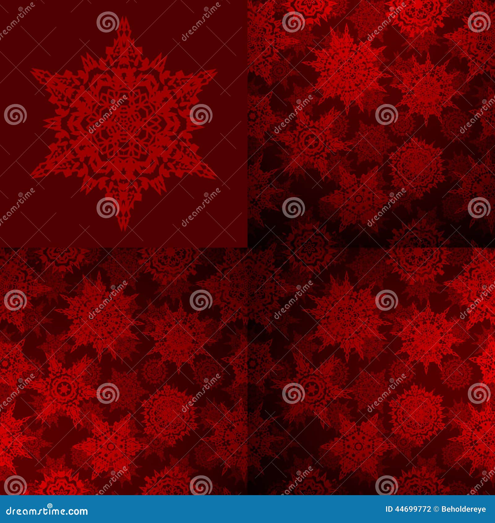 Seamless Deep Red Christmas Texture Set. EPS 10 Stock Vector ...
