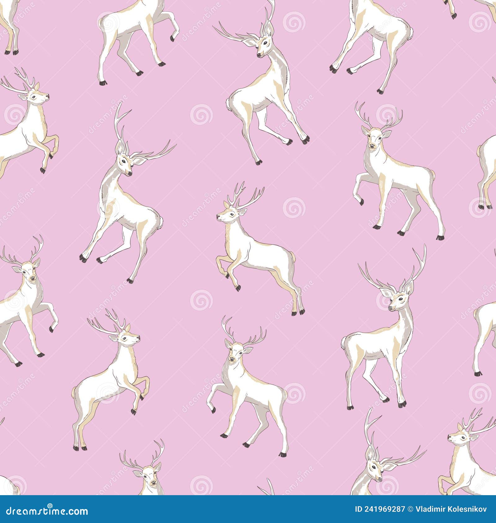 Seamless deer pattern stock vector. Illustration of cartoon - 241969287