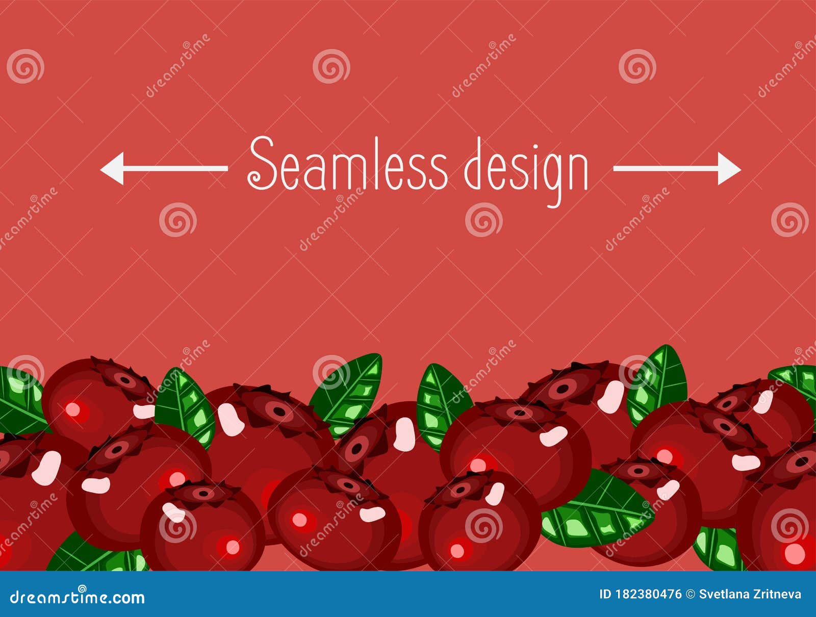 Seamless Design with Cranberries and Leaves. Stock Vector ...