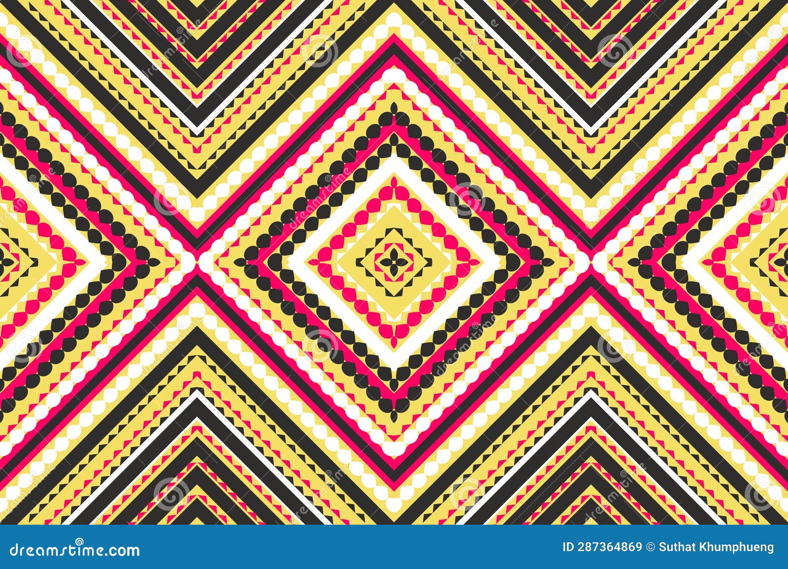 Seamless Design Pattern, Traditional Geometric Zigzag Pattern.black ...